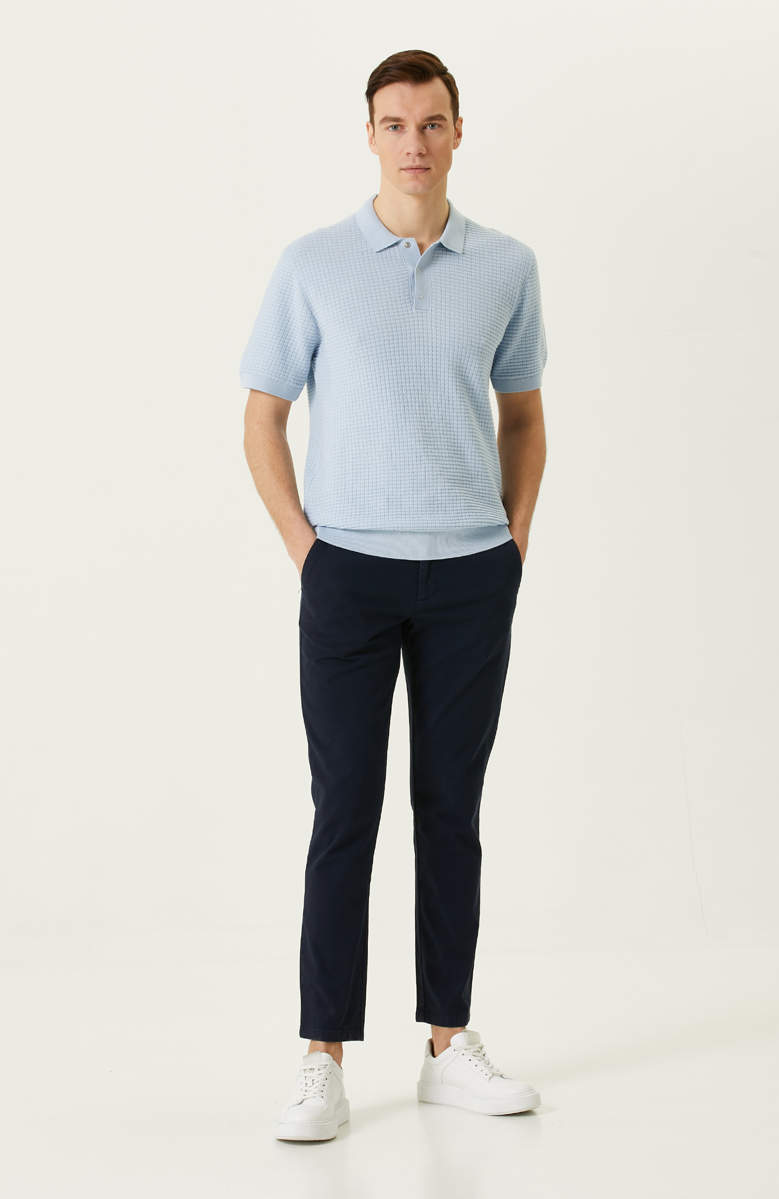 Slim Fit Lacivert Casual Pantolon