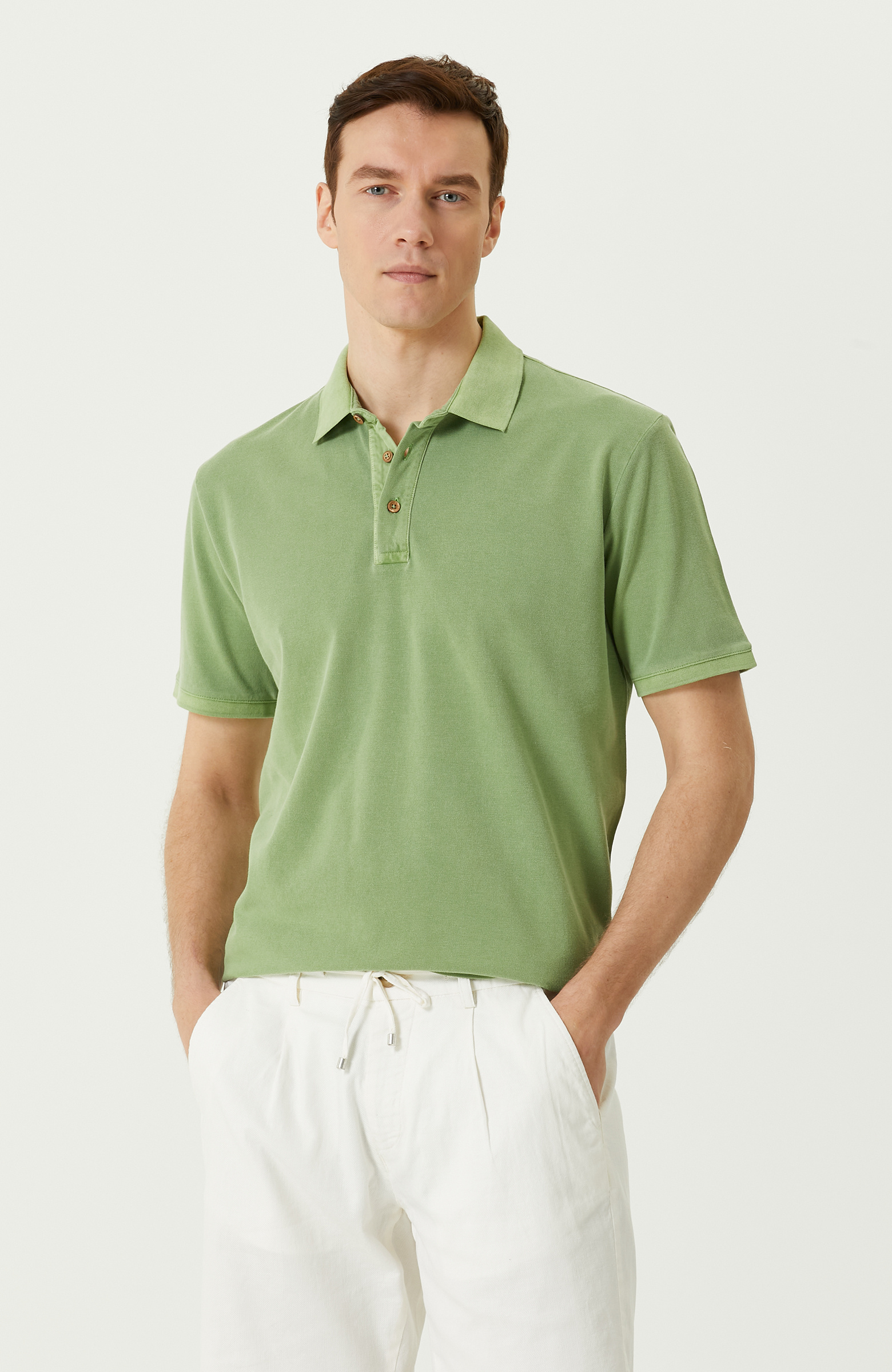 Slim Fit Fıstık Yeşili T-shirt