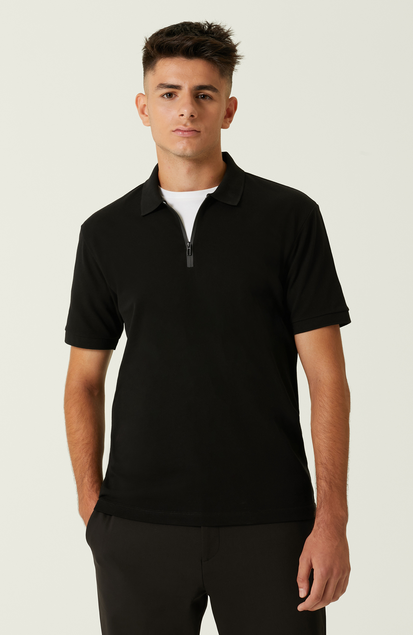 BJK Slim Fit Siyah Polo Yaka T-shirt