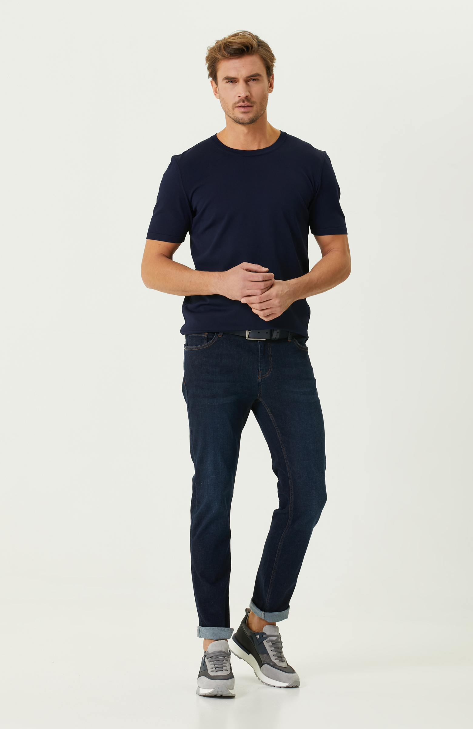 Slim Fit Lacivert Denim Pantolon