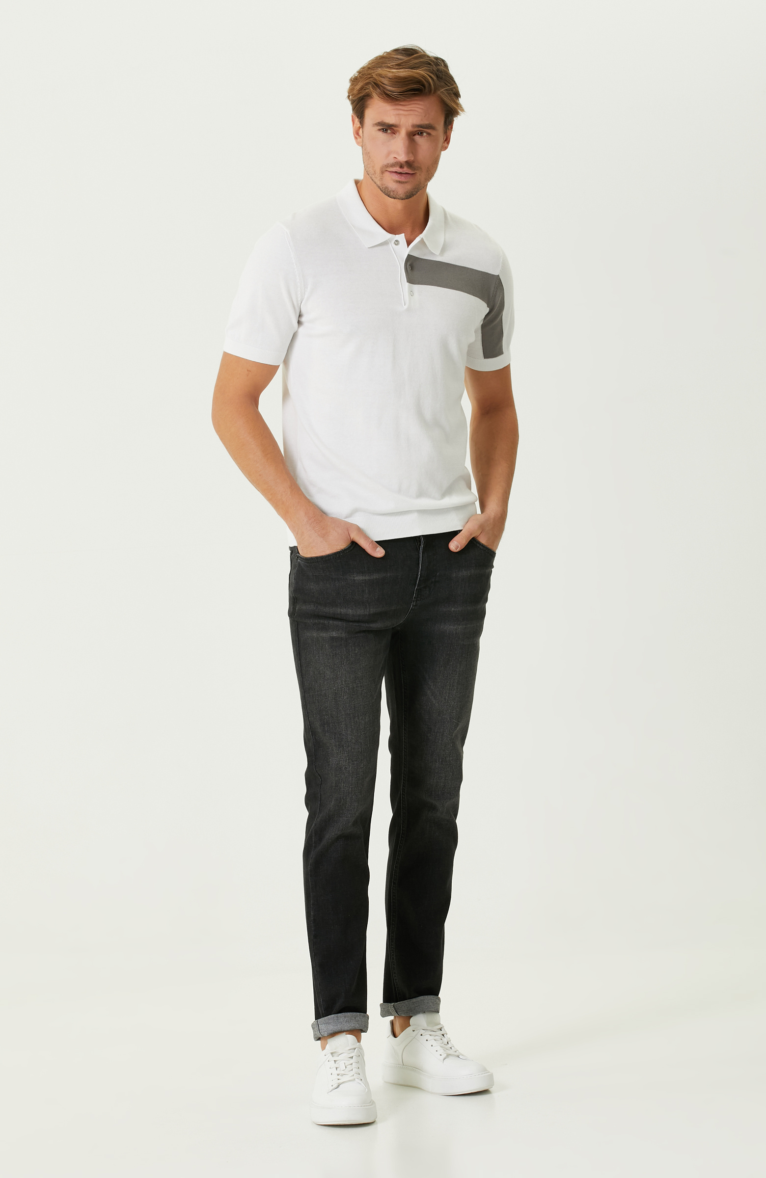 Slim Fit Antrasit Denim Pantolon