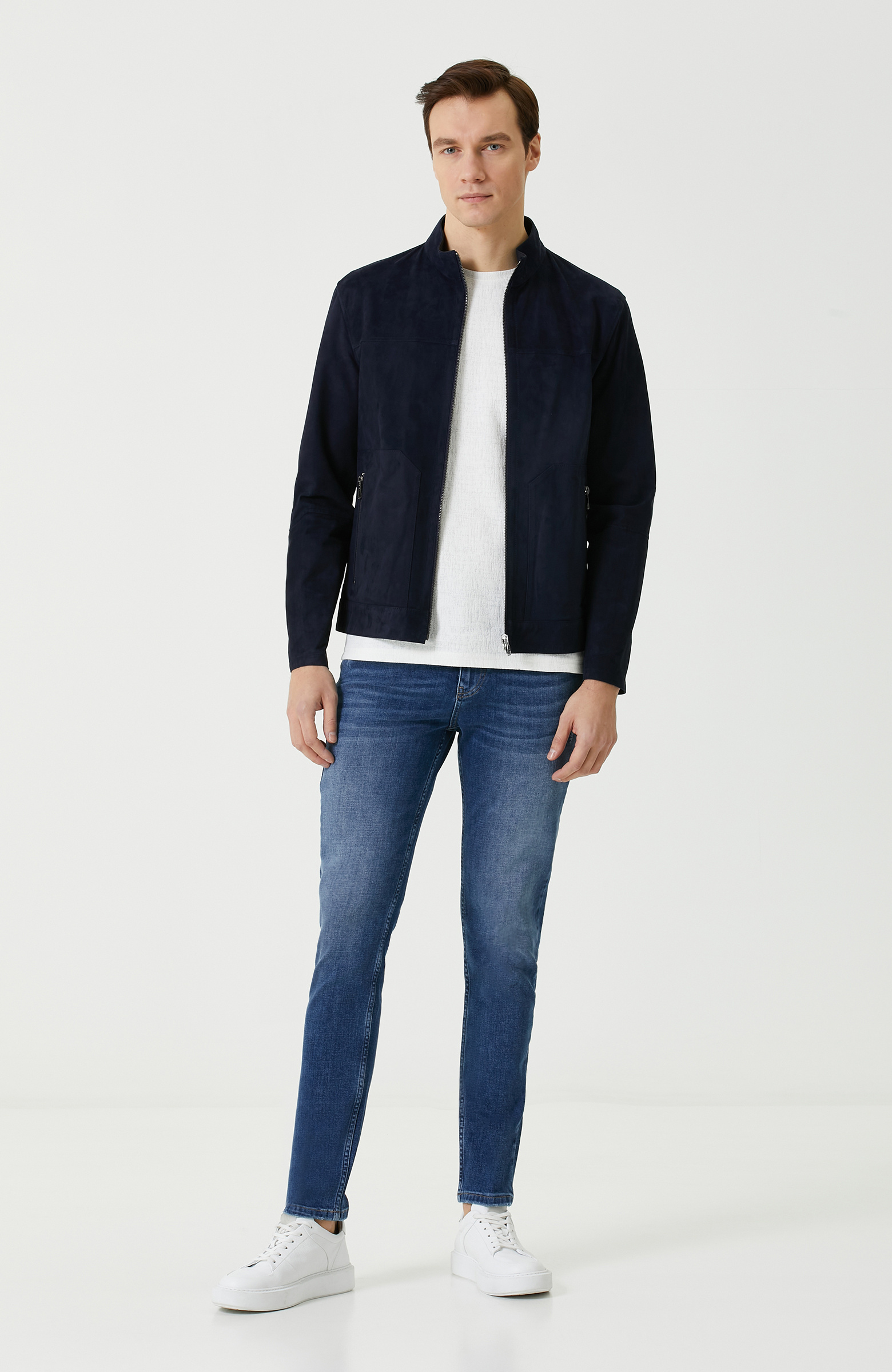 Slim Fit Lacivert Denim Pantolon