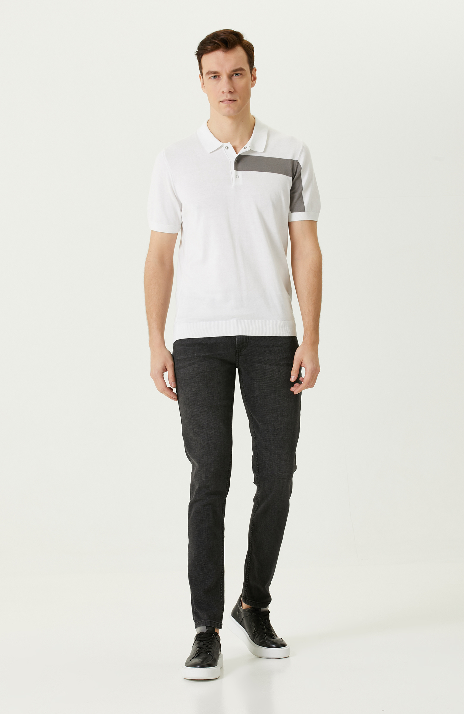 Skinny Fit Koyu Gri Denim Pantolon