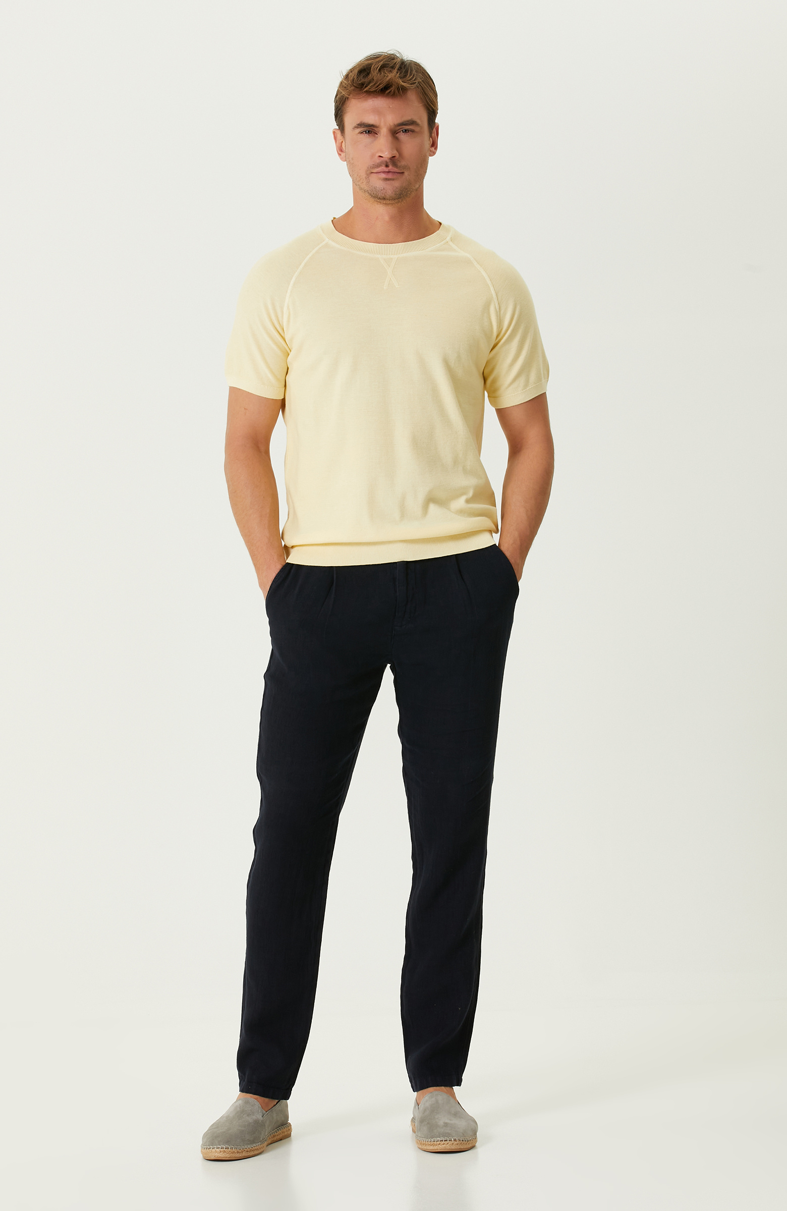 Jogger Fit Lacivert Keten Pantolon