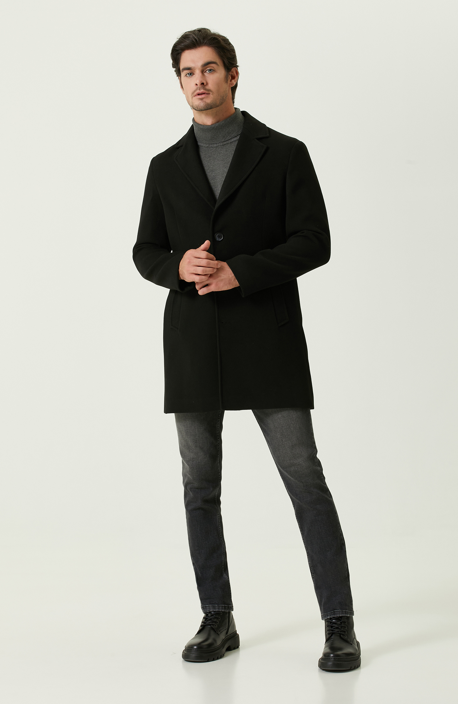 Slim Fit Antrasit Denim Pantolon