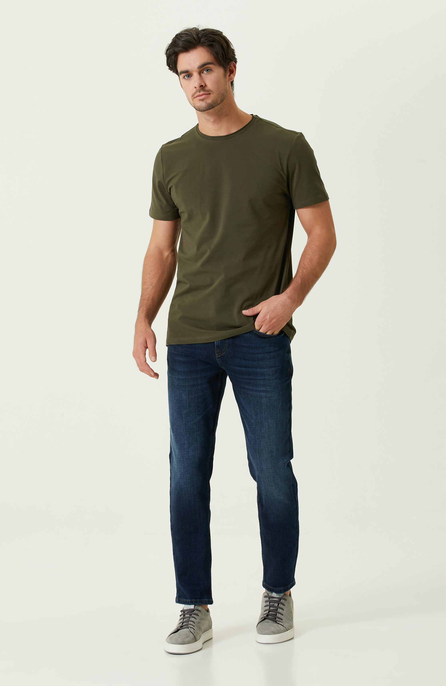 Slim Fit Lacivert Denim Pantolon