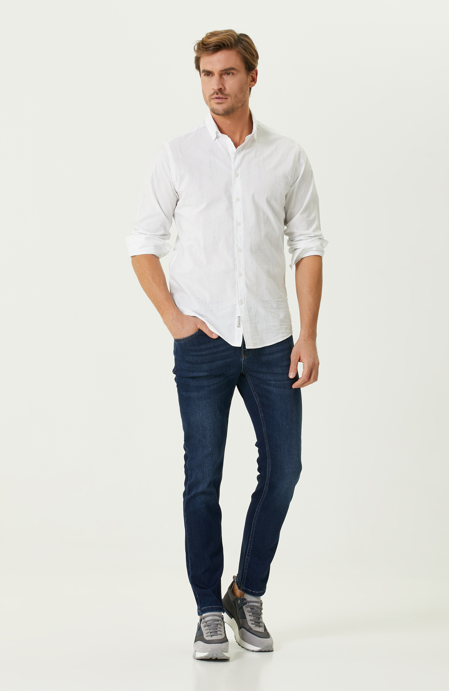 Slim Fit Lacivert Denim Pantolon