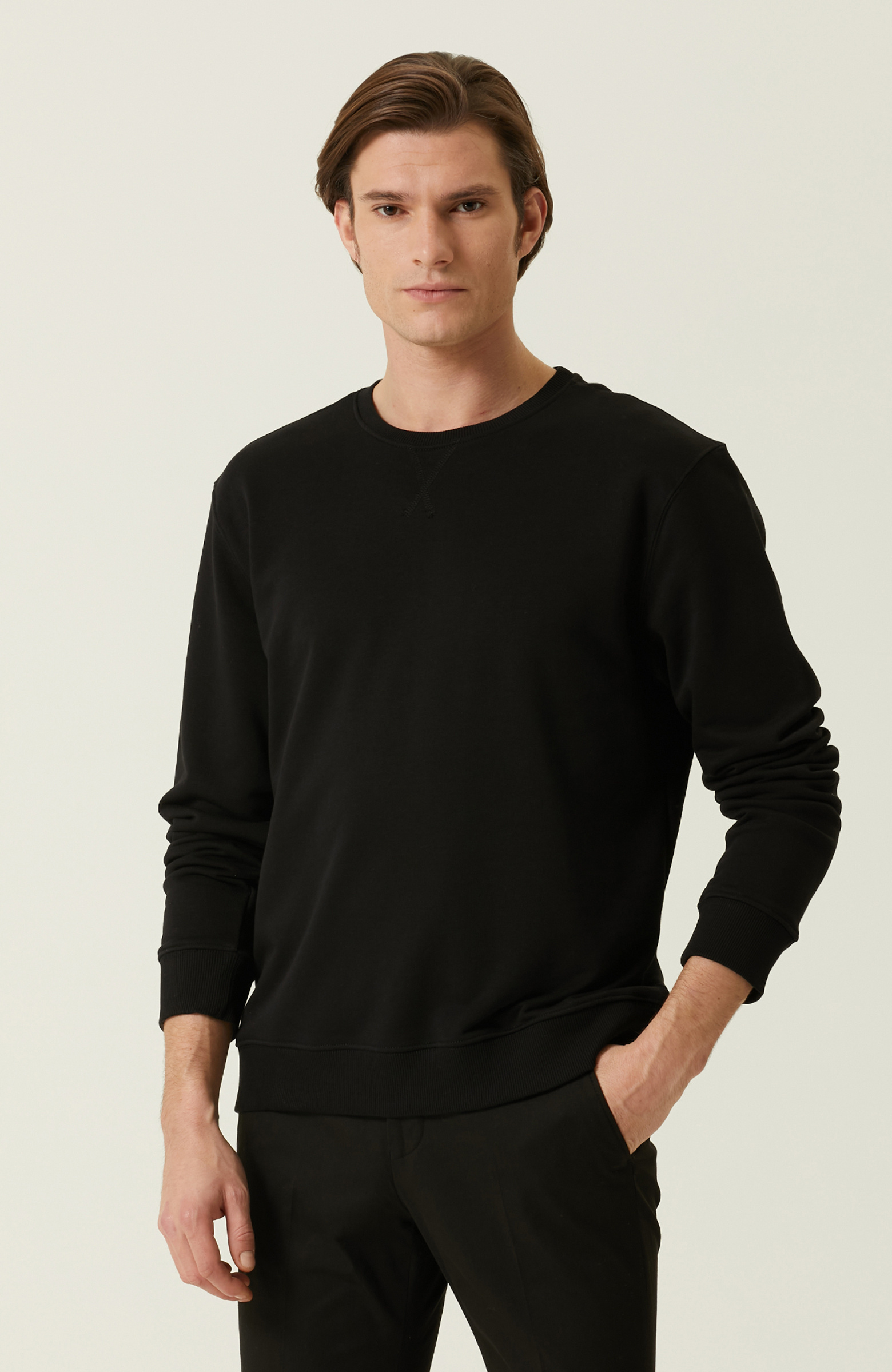 Comfort Fit Siyah Sweatshirt