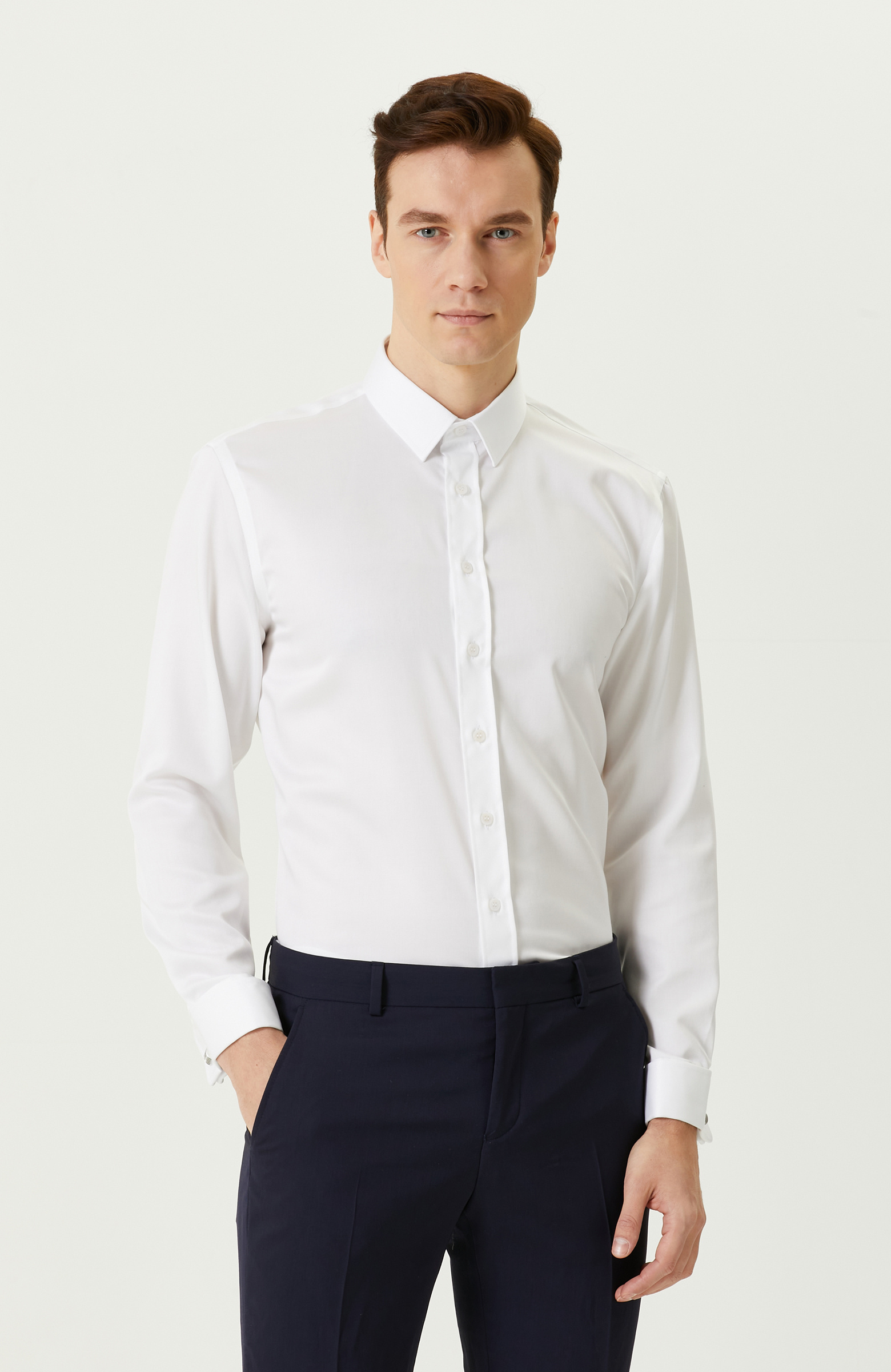 Slim Fit Beyaz Non-iron Gömlek Slim Fit Beyaz Non-iron Gömlek