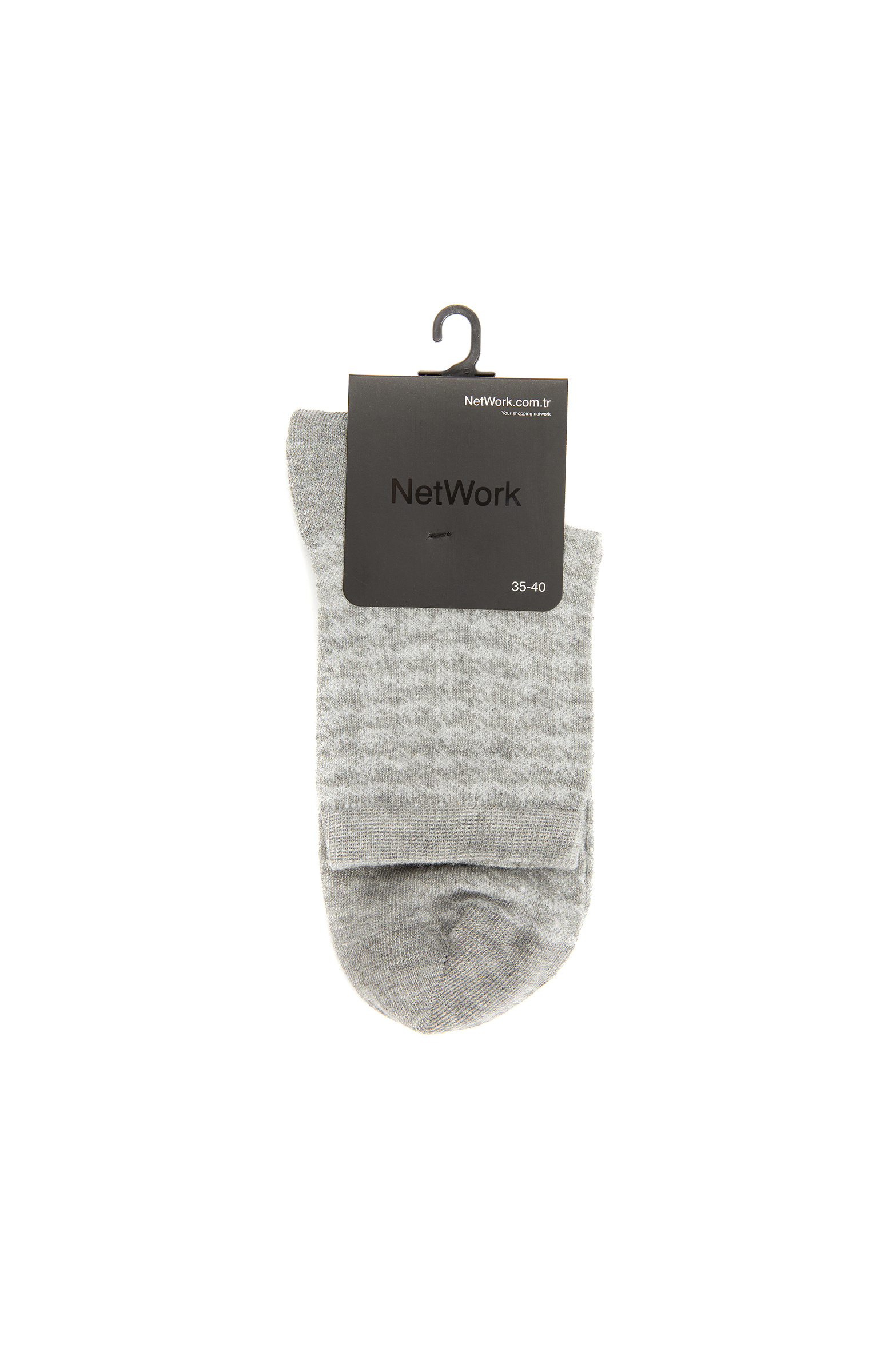 Gri Mikro Desenli Kadın Çorap