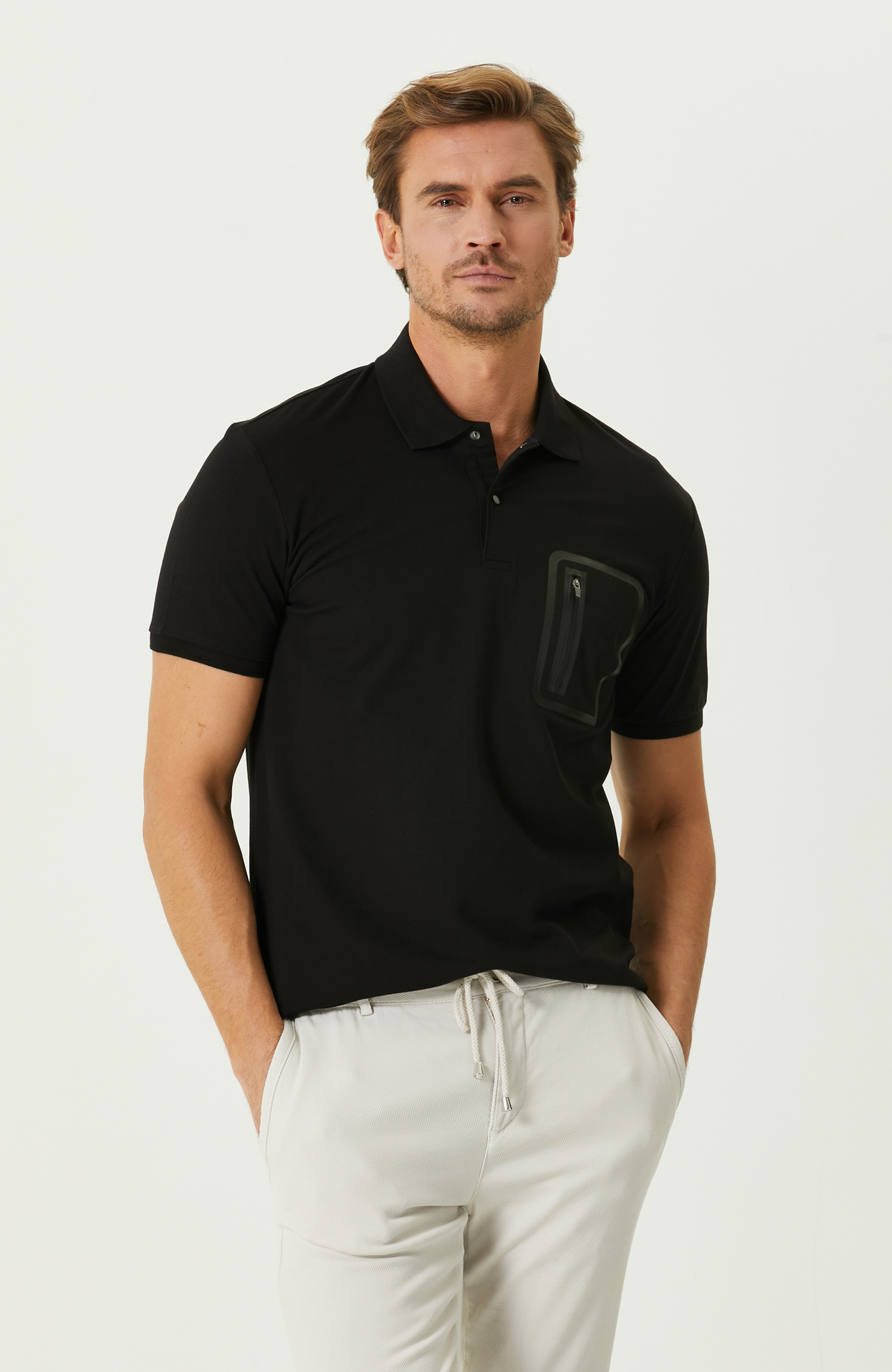Siyah Polo Yaka T-shirt