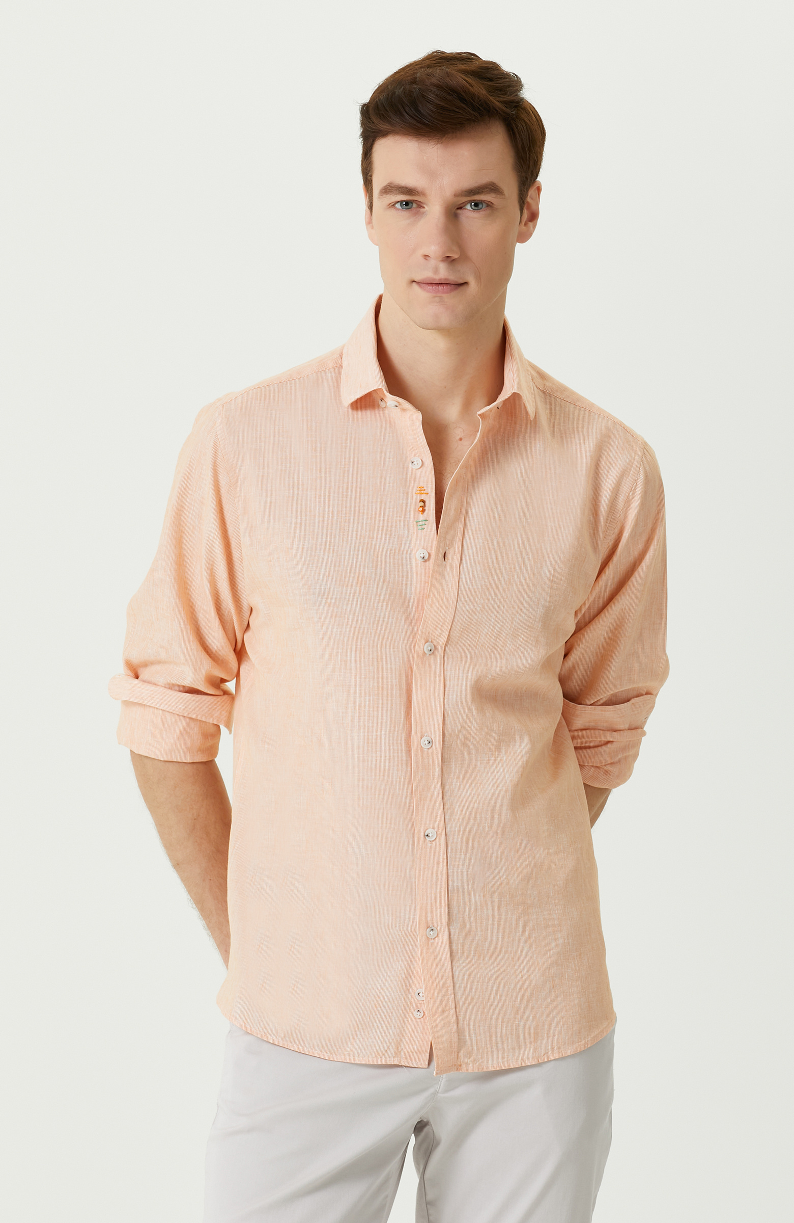 Geniş Fit Oranj Gömlek