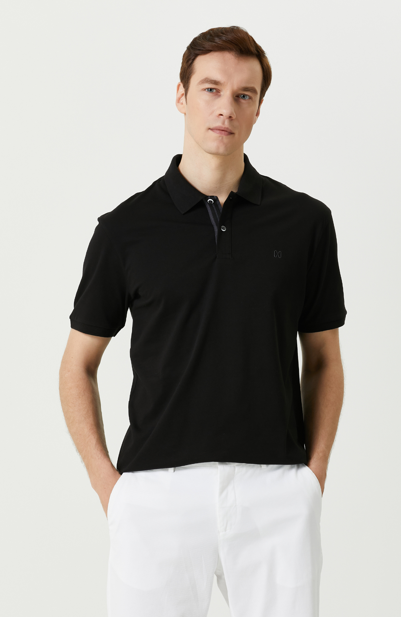 Siyah Polo Yaka T-shirt