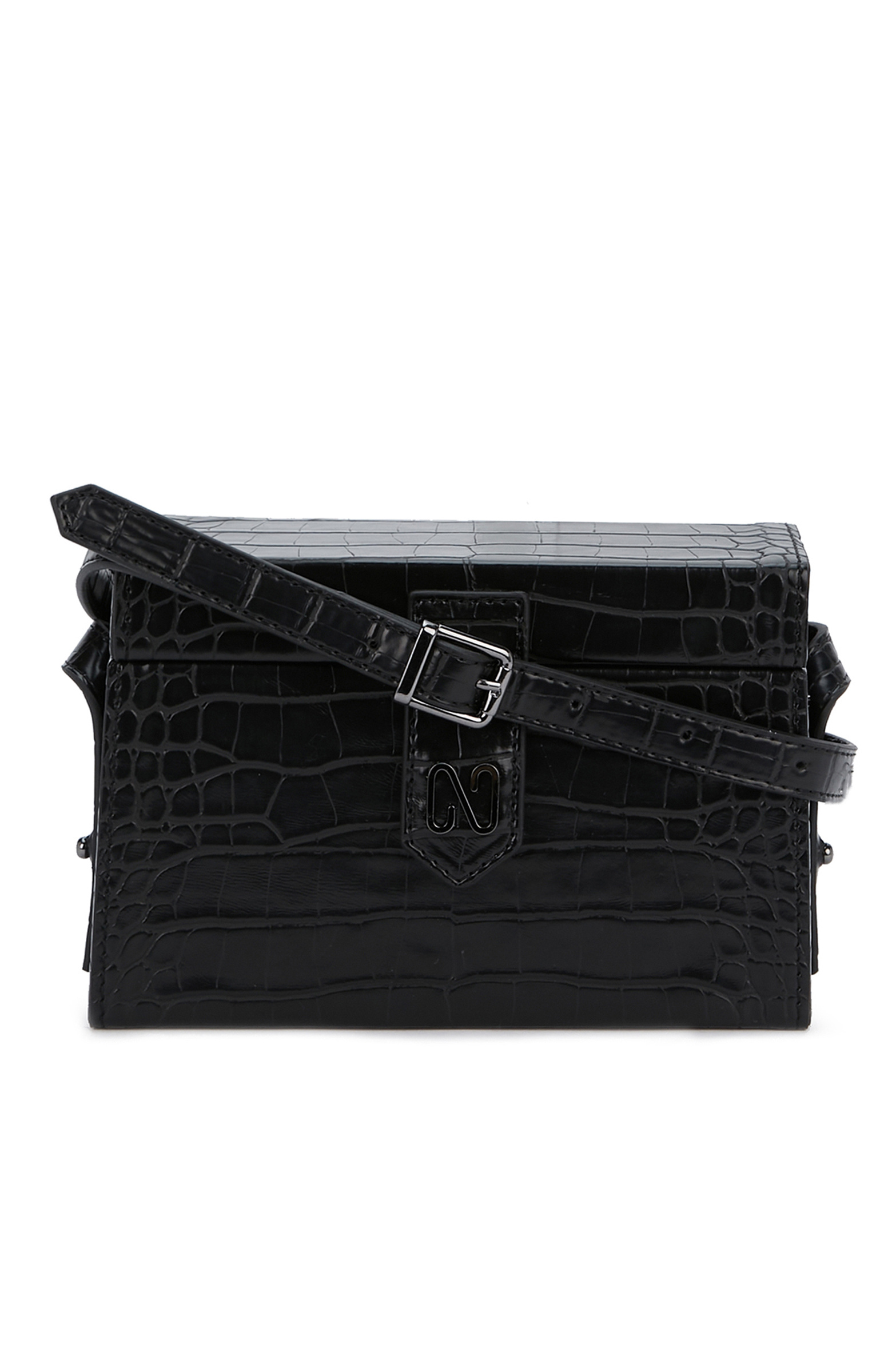 Siyah Krokodil Dokulu Kadın Çanta