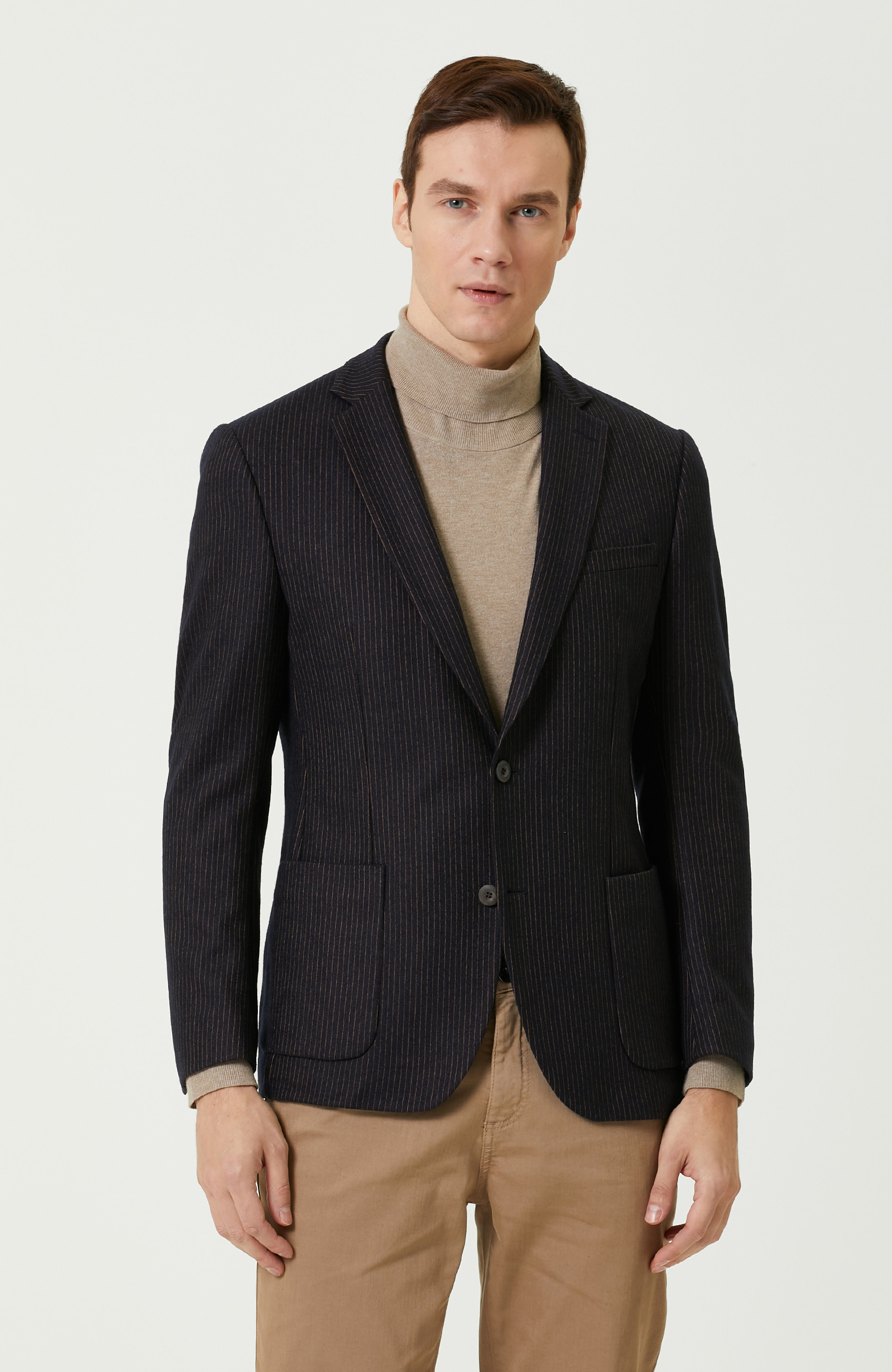 Lacivert Çizgili Ceket Lacivert Çizgili Ceket