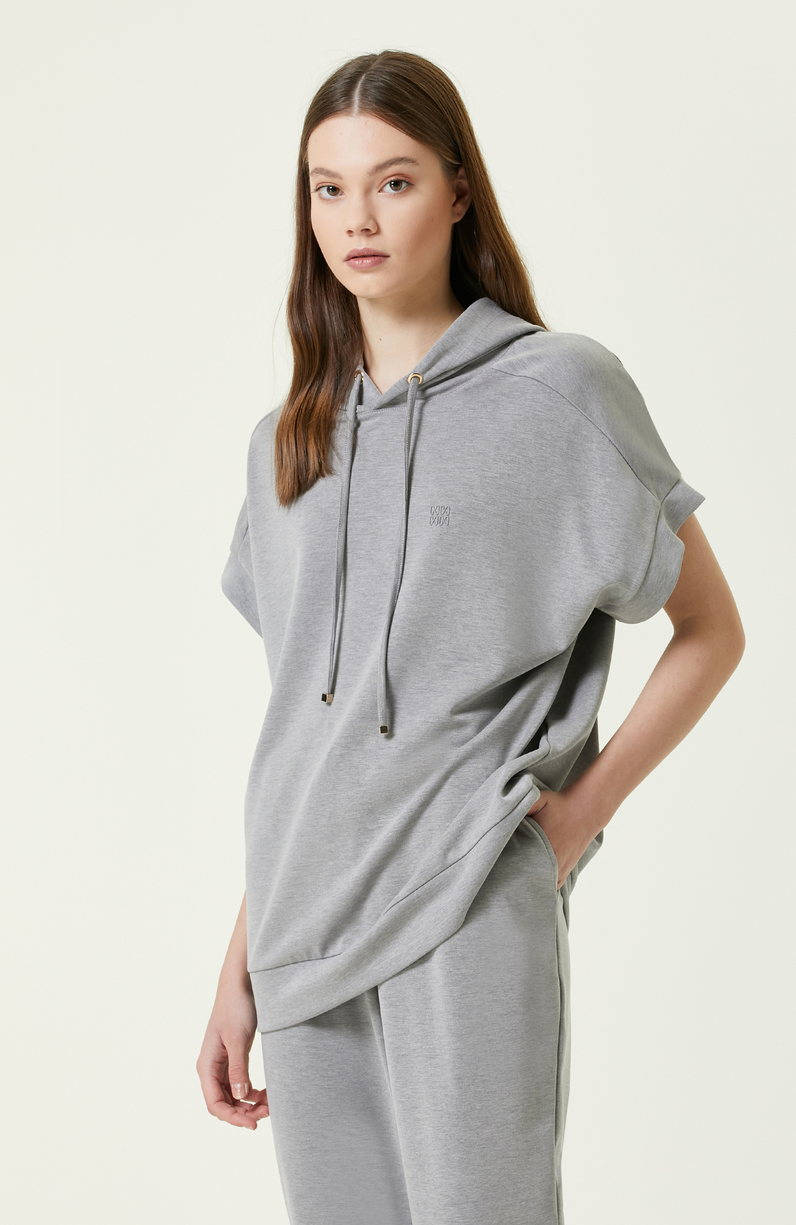 Basic Fit Gri Melanj Sweatshirt Basic Fit Gri Melanj Sweatshirt