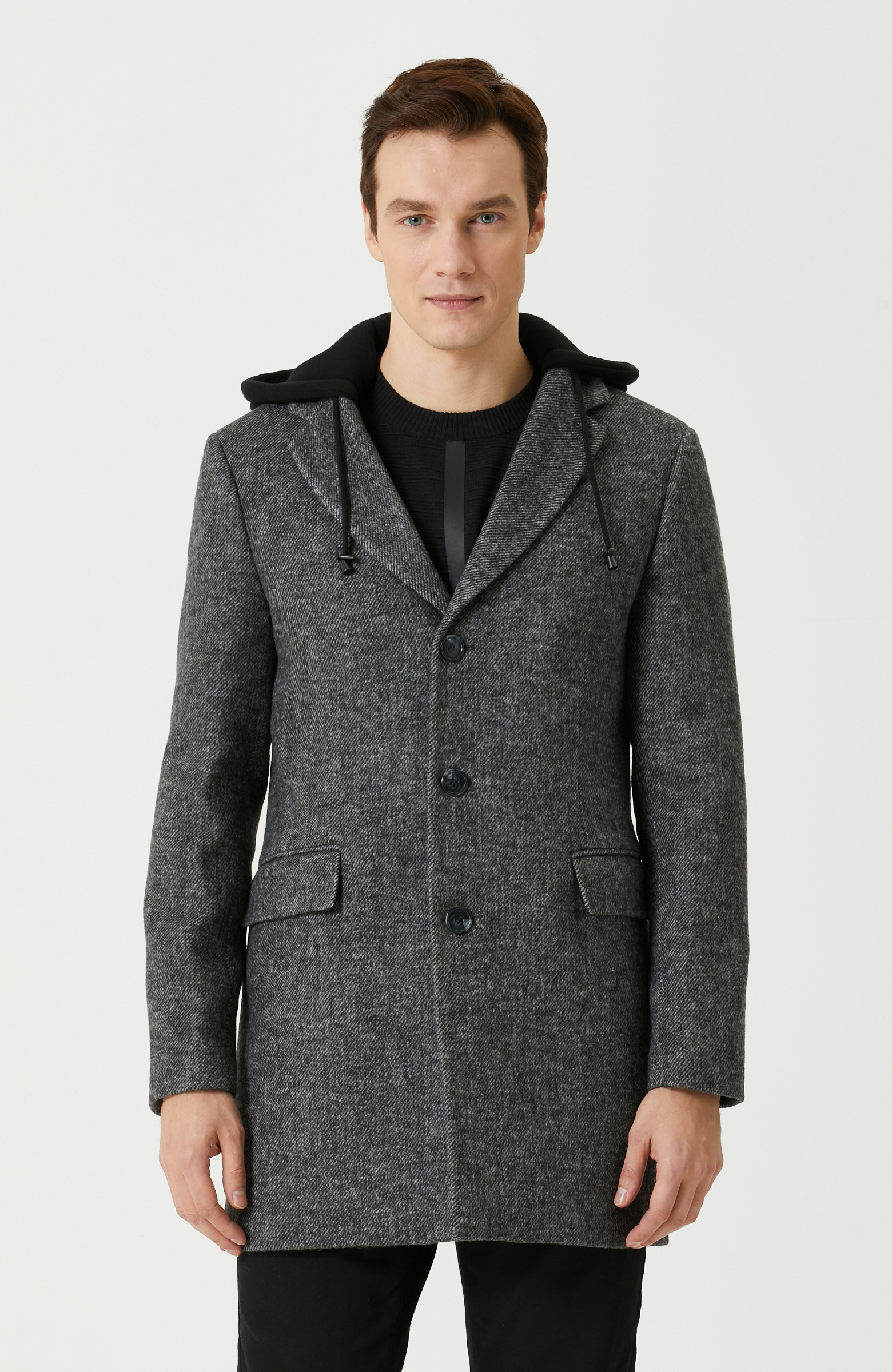 Slim Fit Antrasit Palto