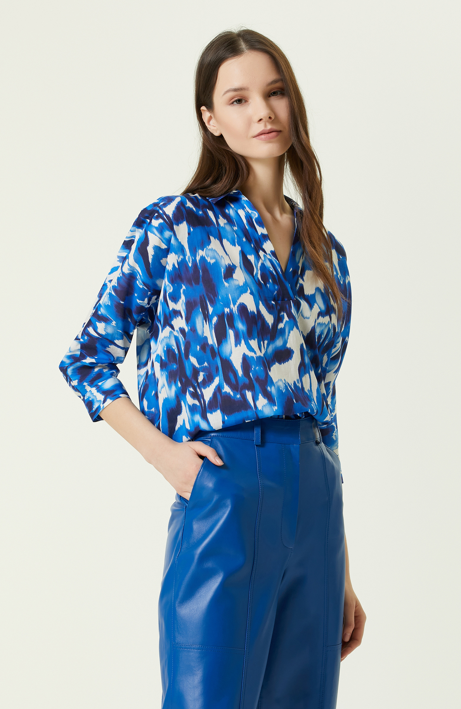 Saks Desenli Gömlek