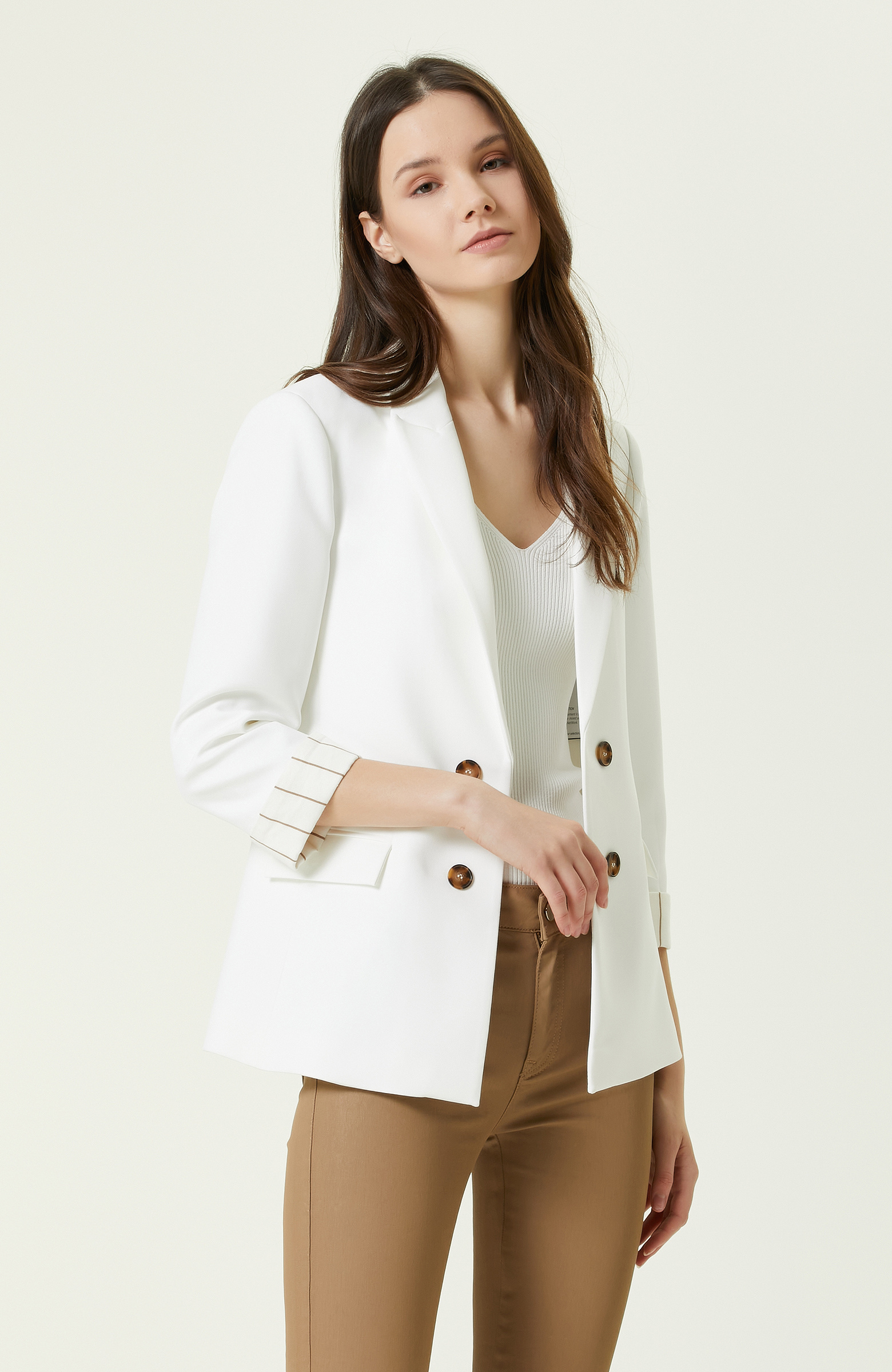 Regular Fit Ekru Ceket