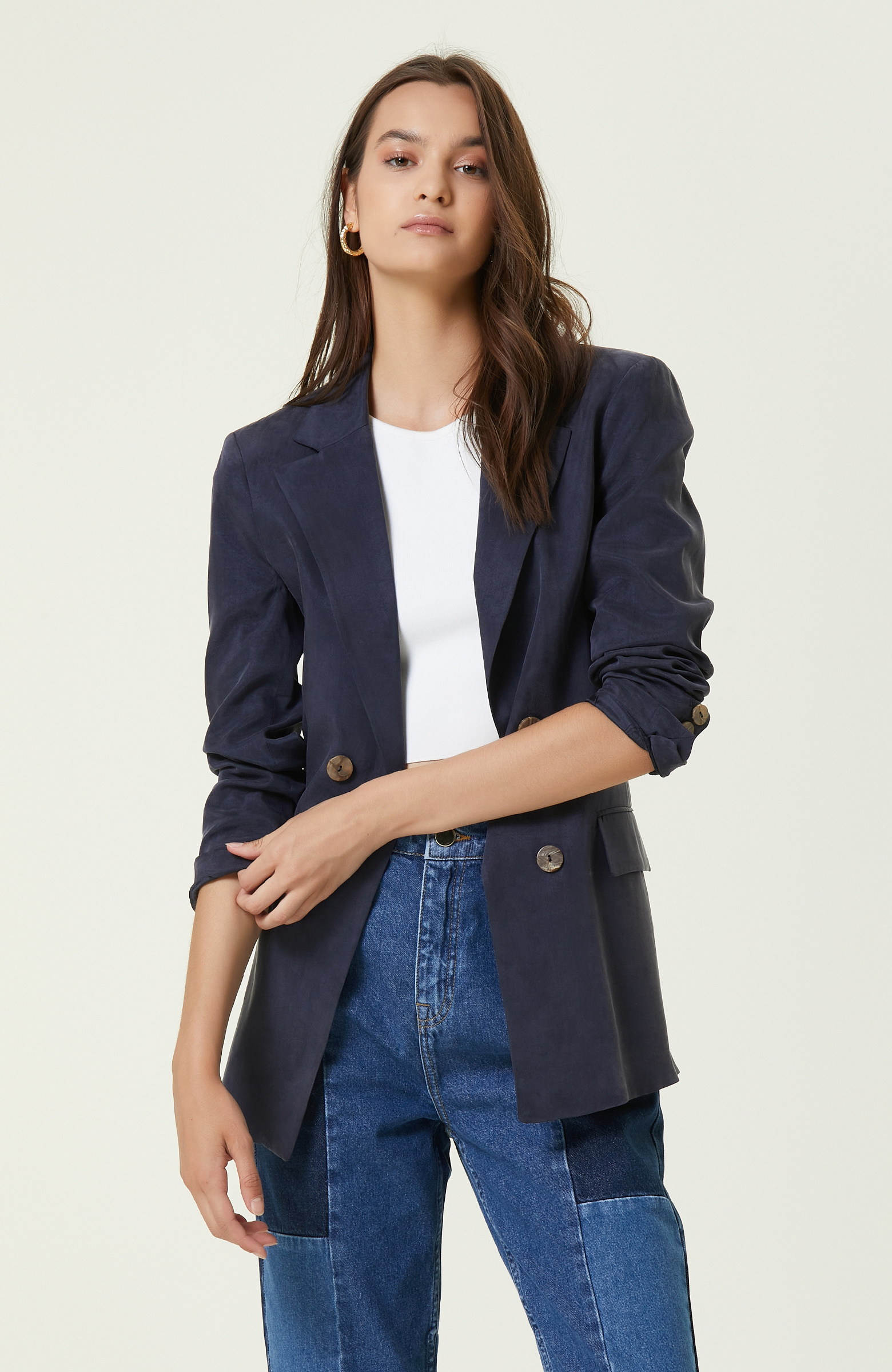 Slim Fit Lacivert Ceket