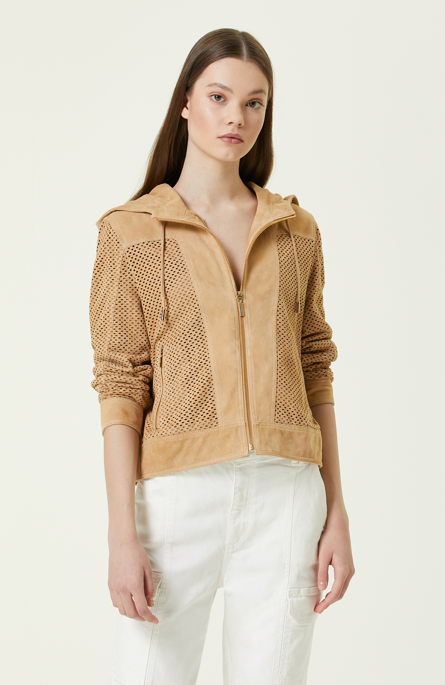 Regular Fit Bej Süet Mont