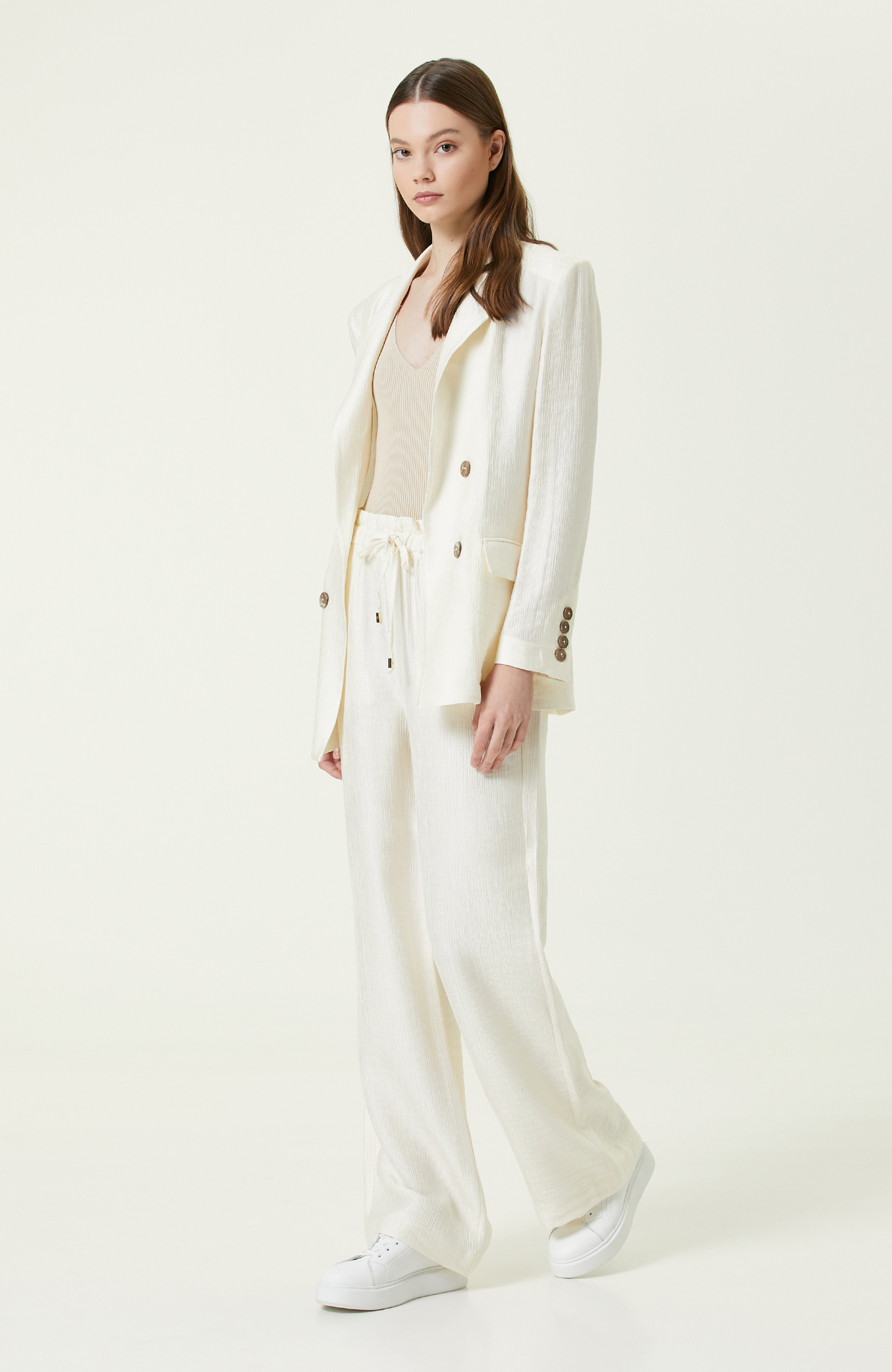 Regular Fit Ekru Pantolon