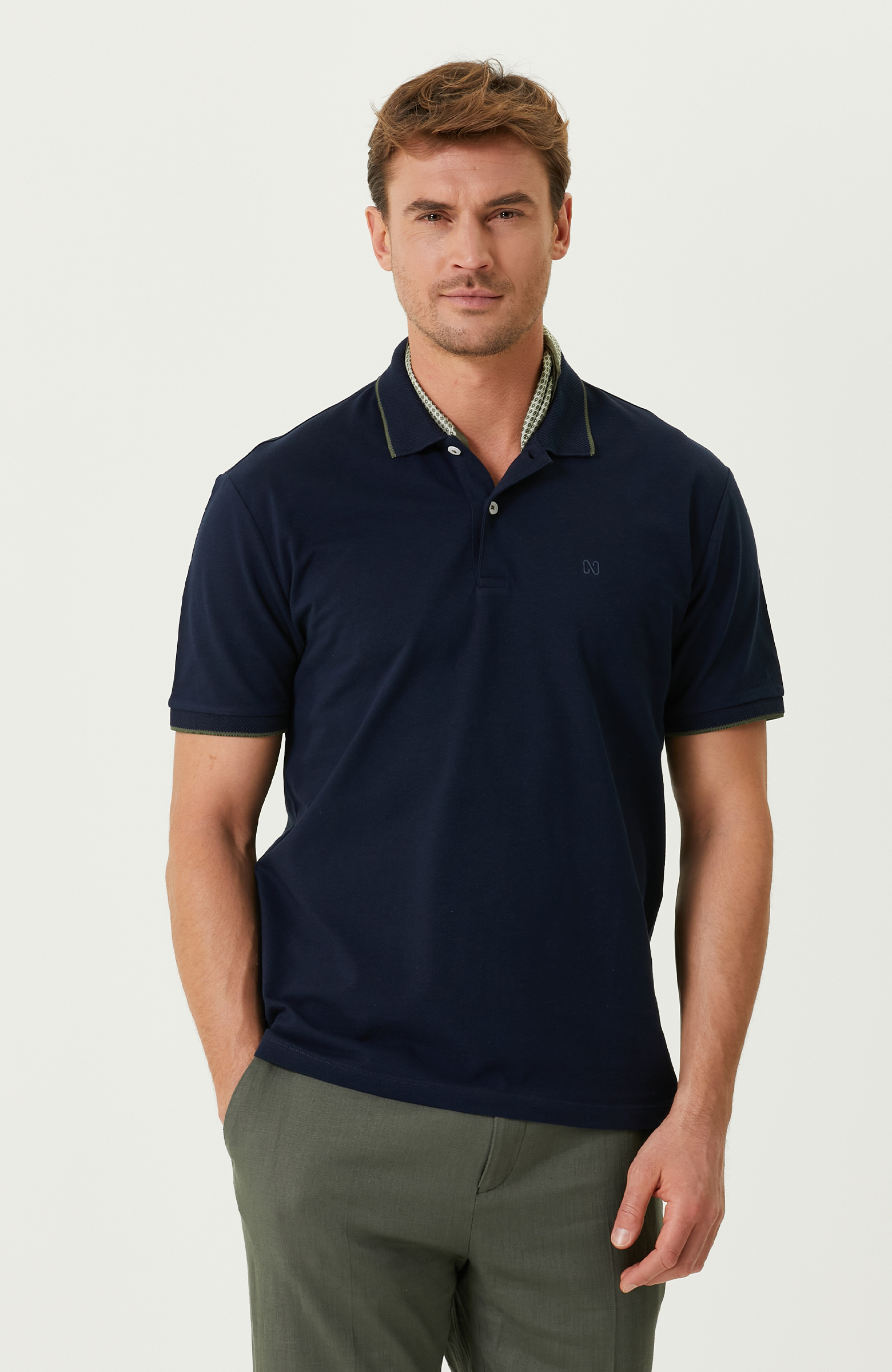 Lacivert Polo Yaka T-shirt