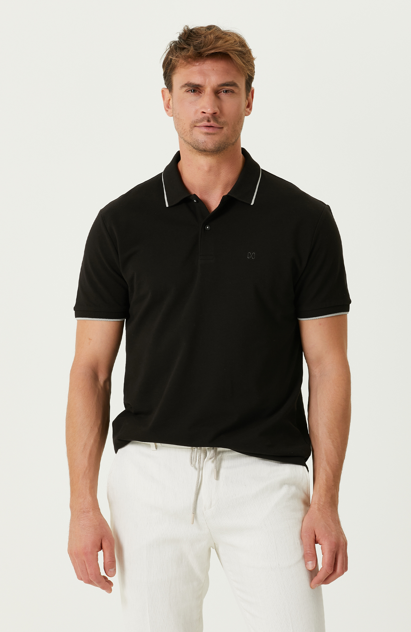 Siyah Polo Yaka T-shirt