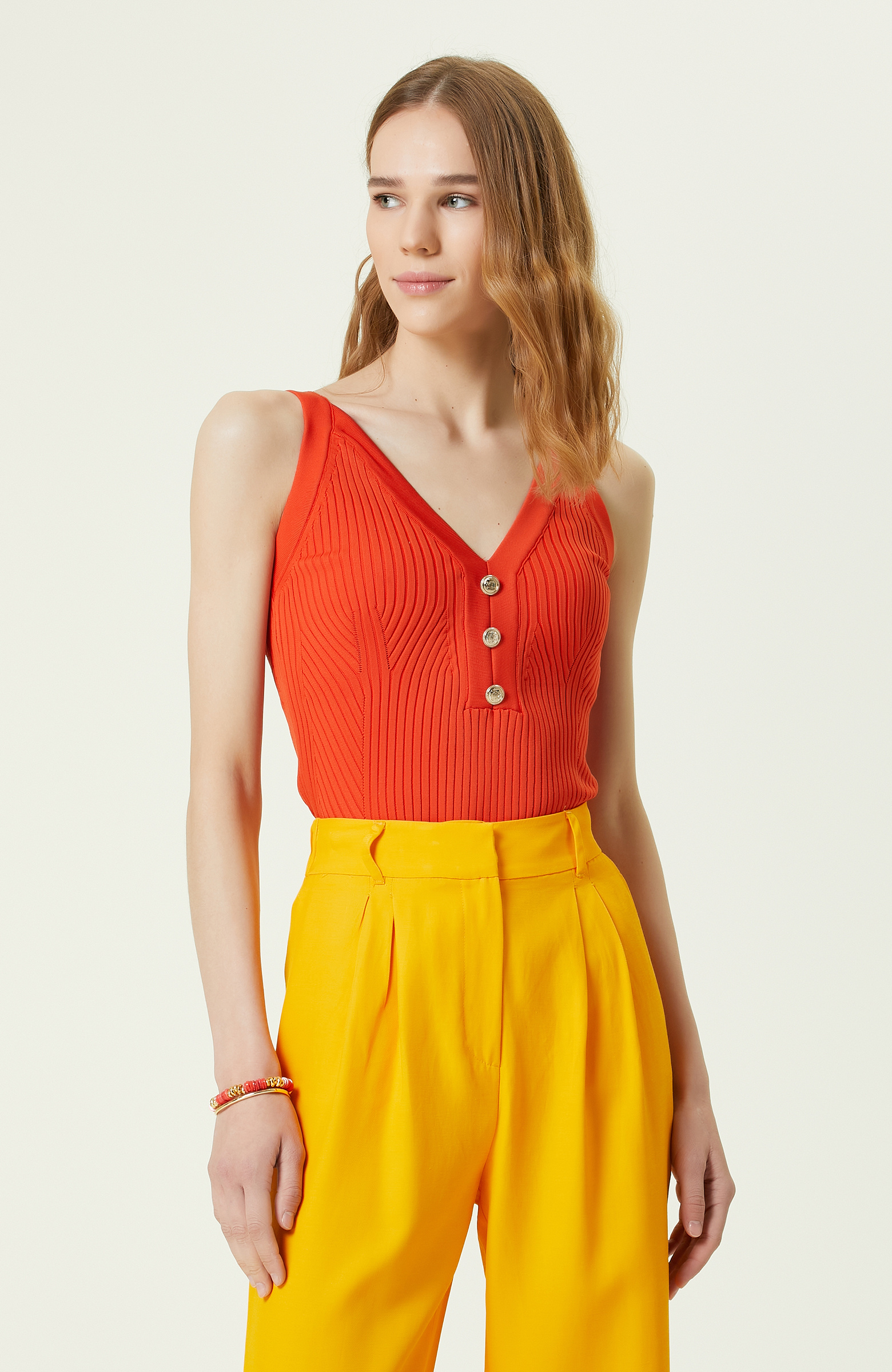 Slim Fit Nar Çiçeği Kazak