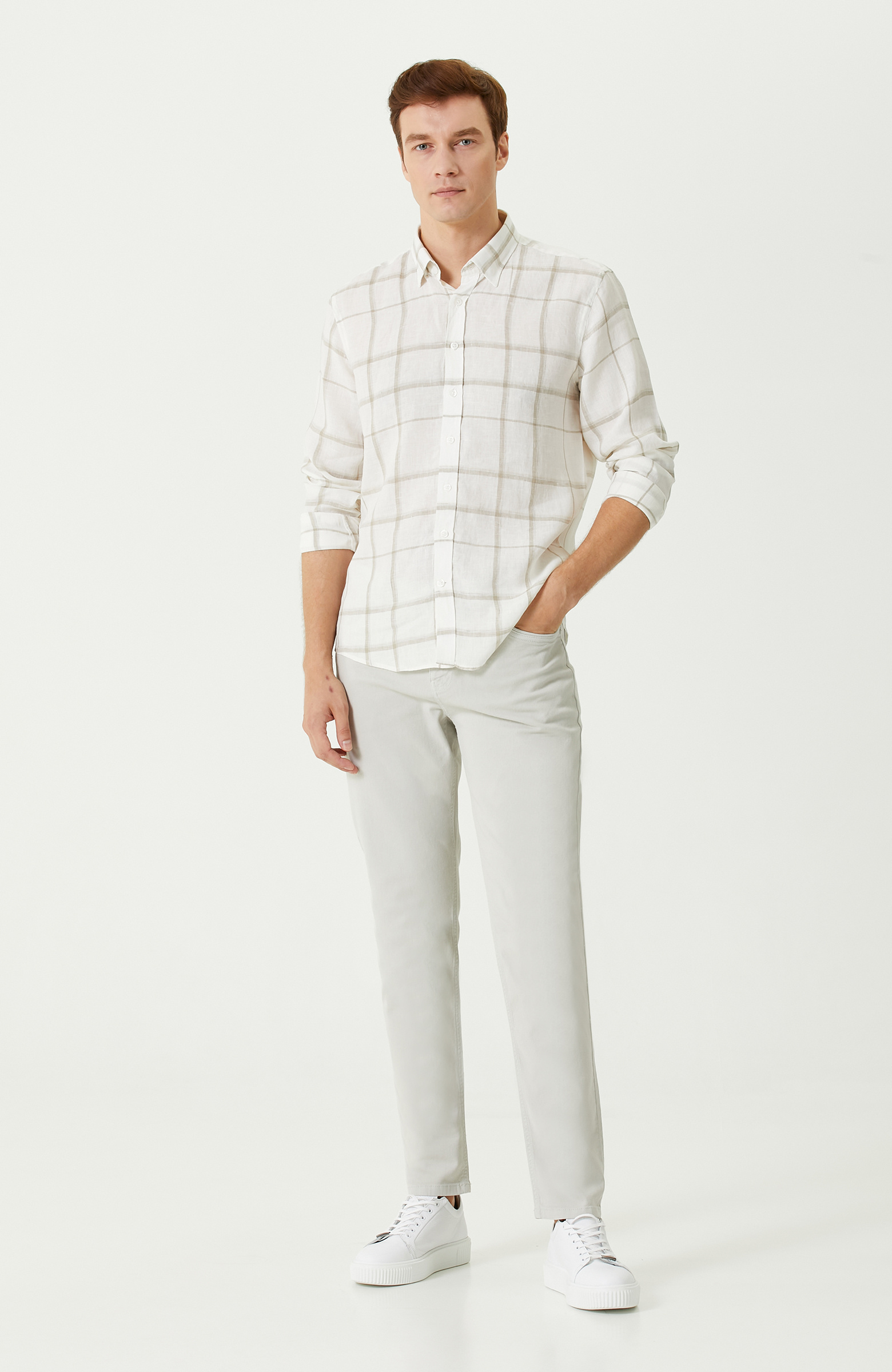 Slim Fit Taş Casual Pantolon