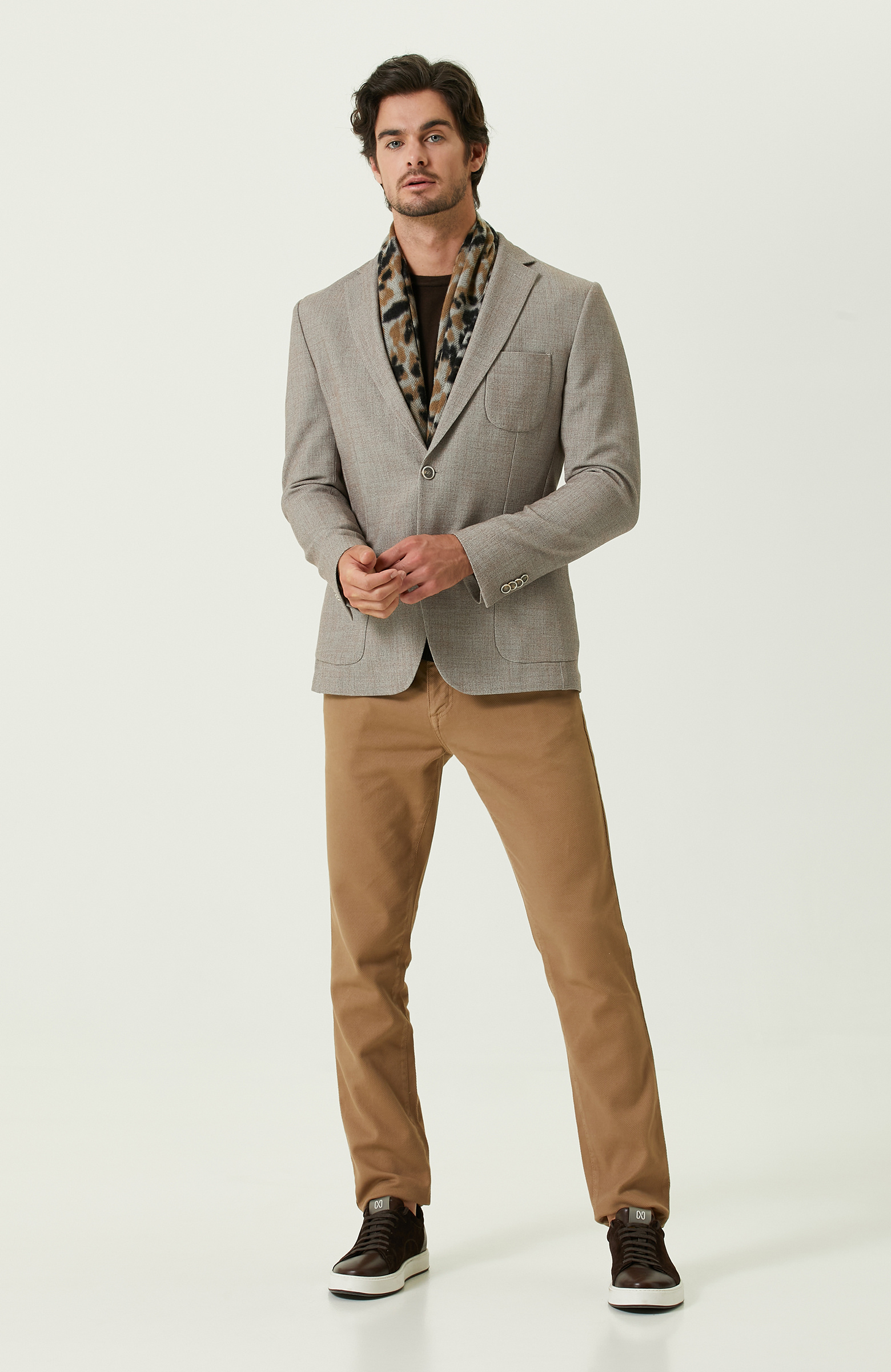Slim Fit Camel Pantolon