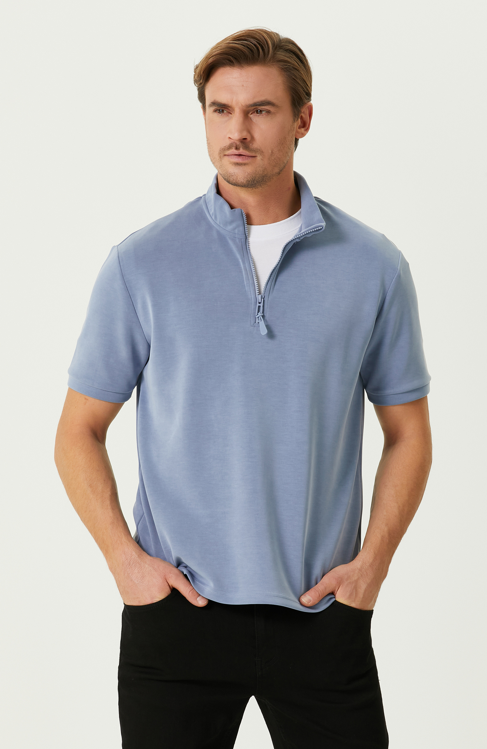 Slim Fit Mavi Sweatshirt