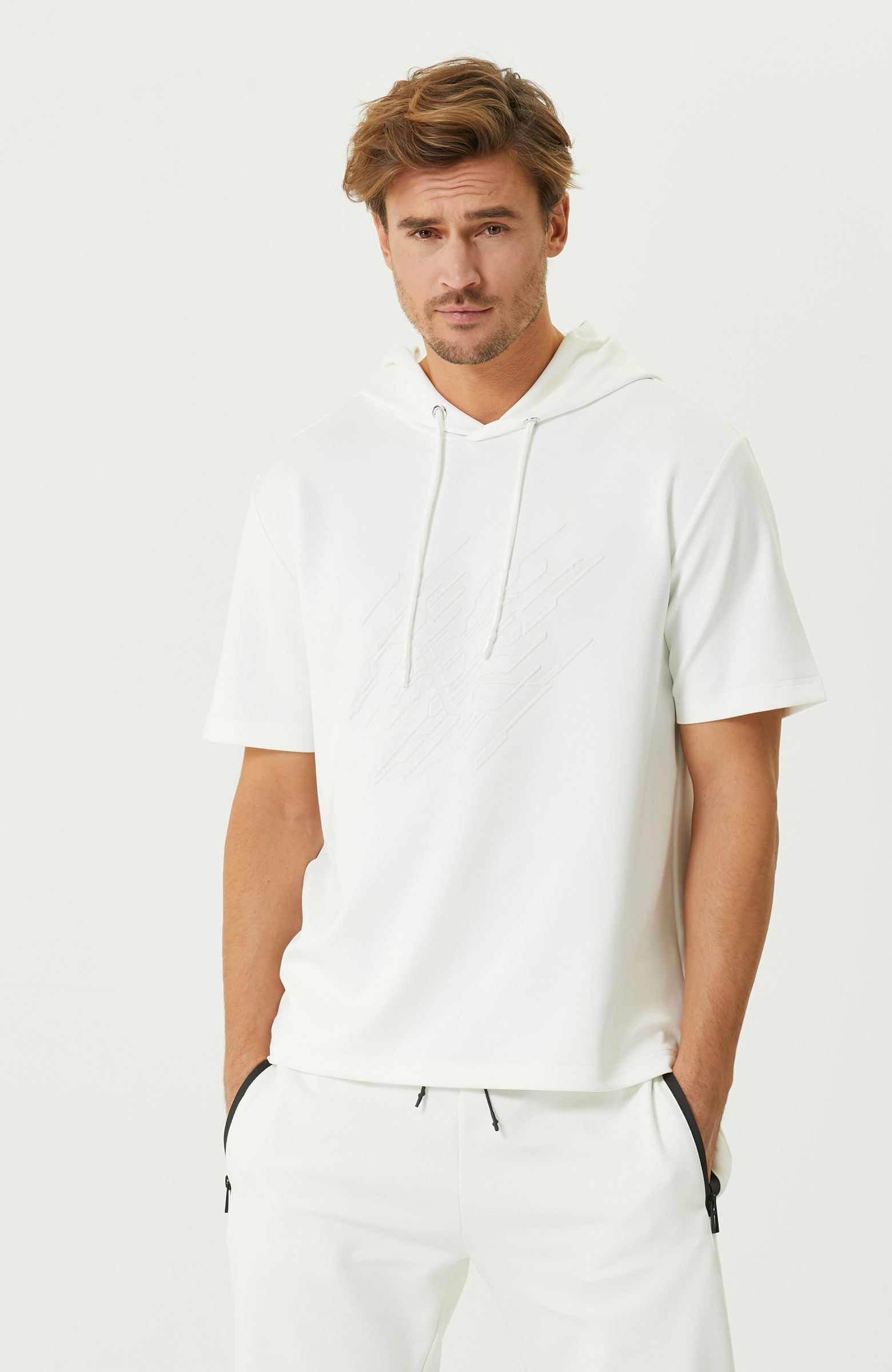 Comfort Fit Beyaz Sweatshirt