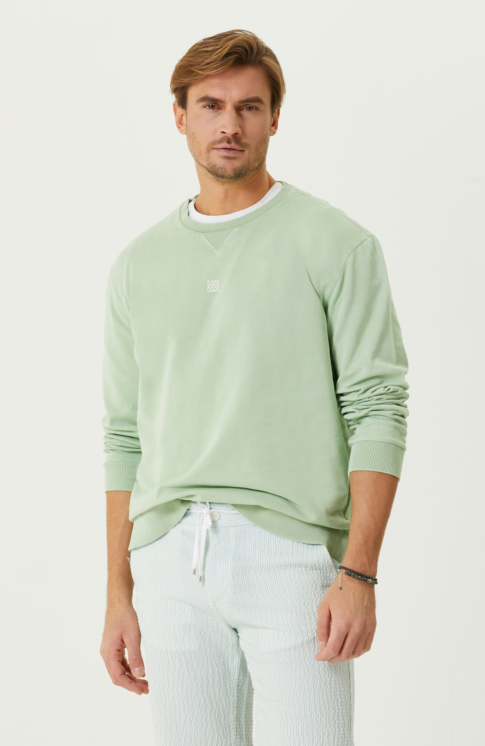 Comfort Fit Yeşil Organik Pamuk Sweatshirt Comfort Fit Yeşil Organik Pamuk Sweatshirt