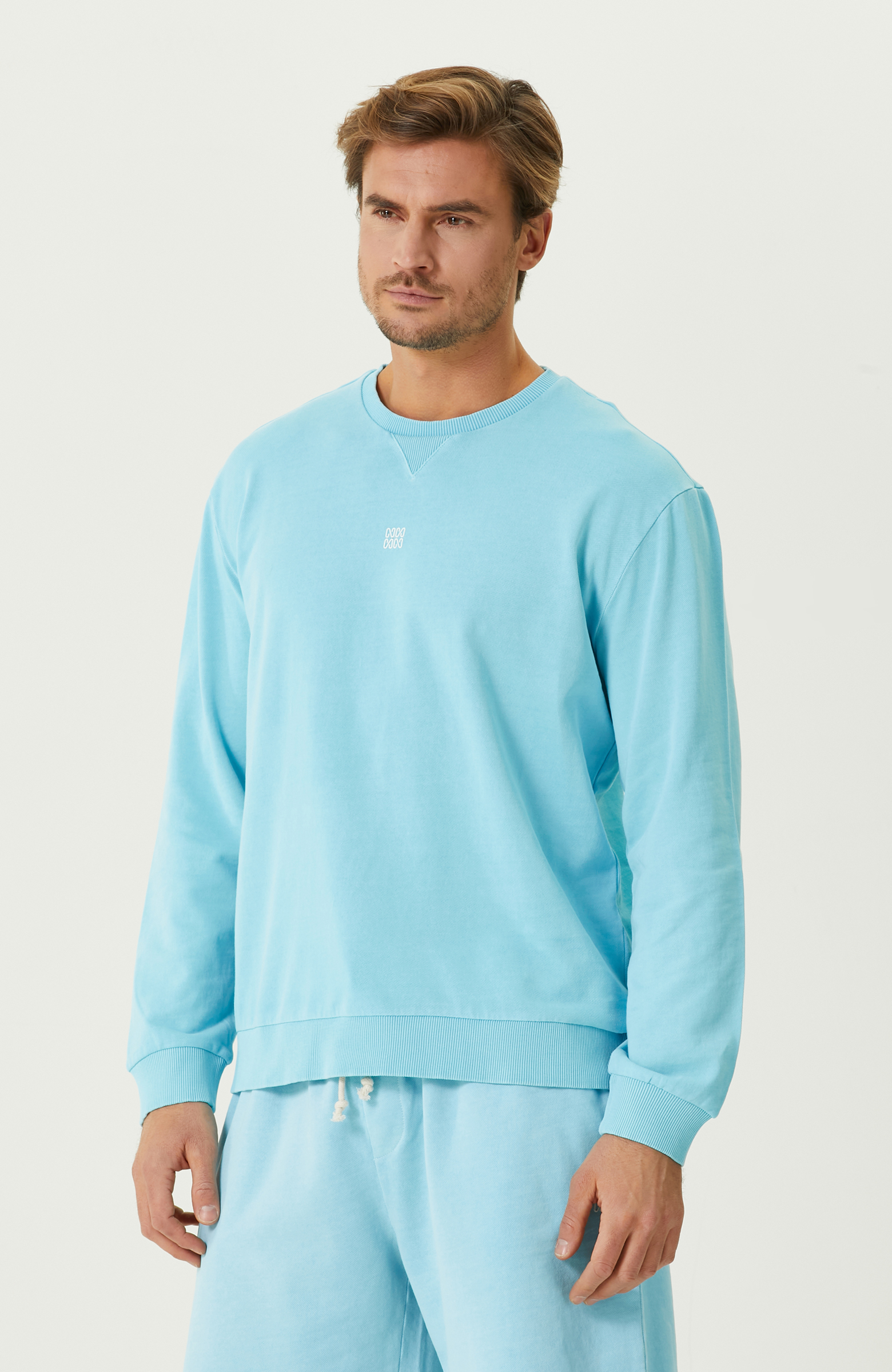 Comfort Fit Mavi Organik Pamuk Sweatshirt Comfort Fit Mavi Organik Pamuk Sweatshirt