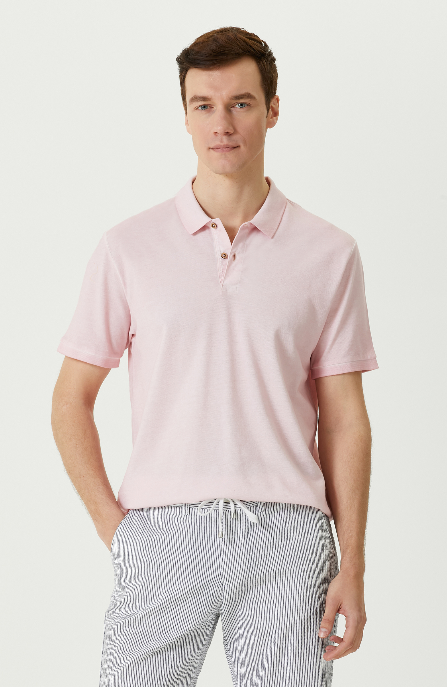 Pembe Polo Yaka T-shirt Pembe Polo Yaka T-shirt