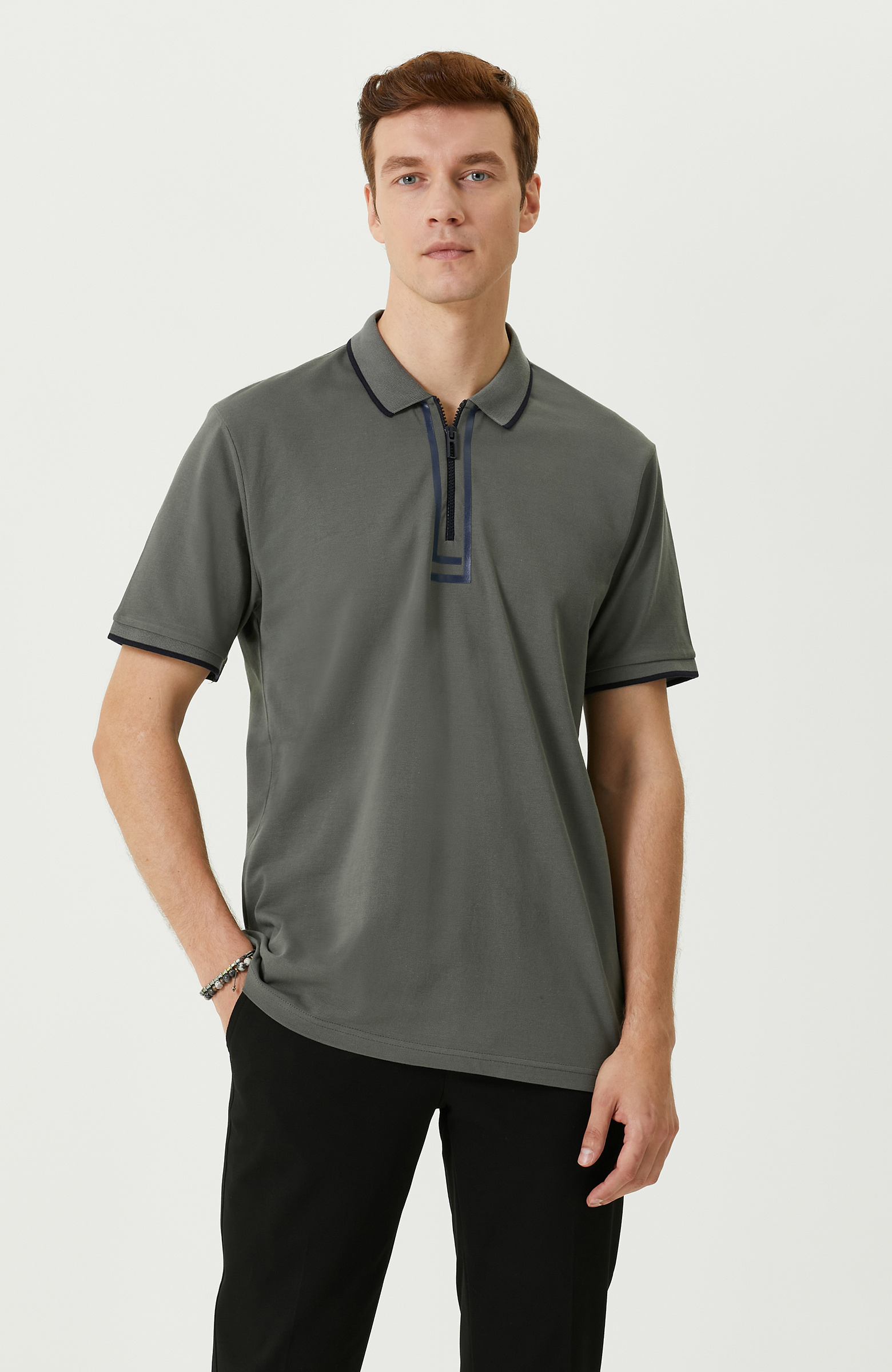 Haki Polo Yaka T-shirt