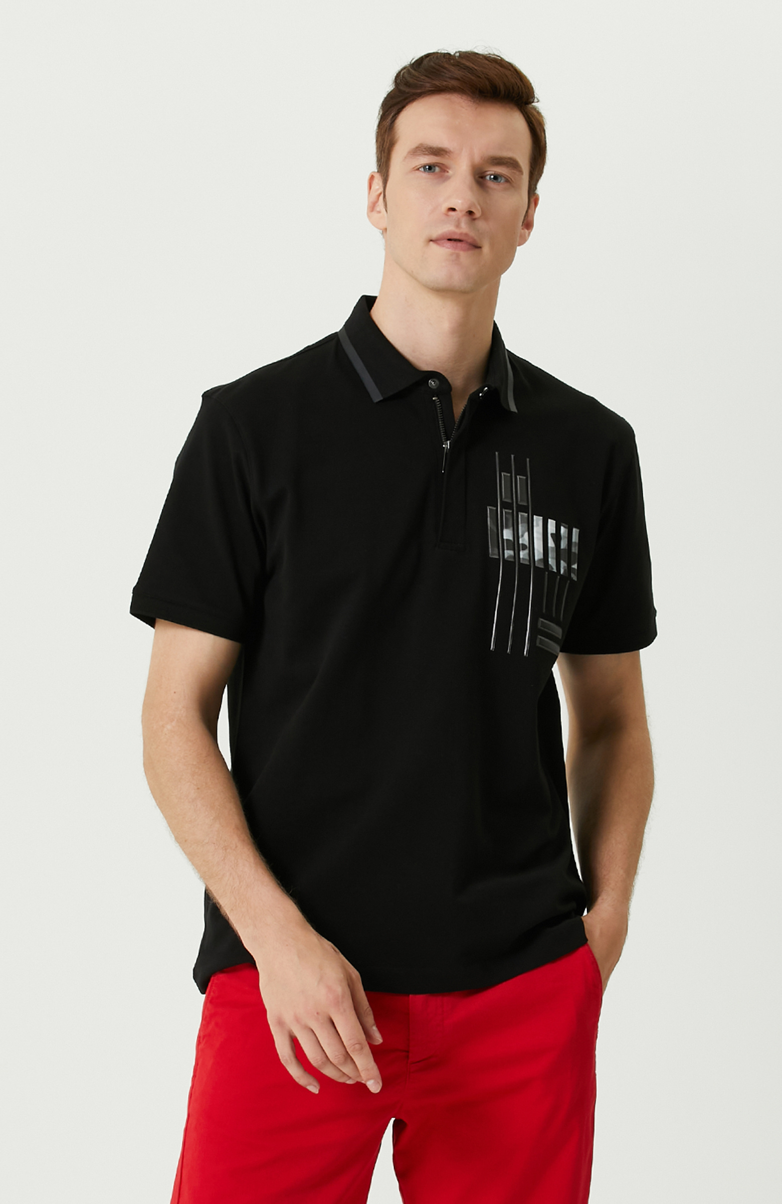 Siyah Polo Yaka T-shirt