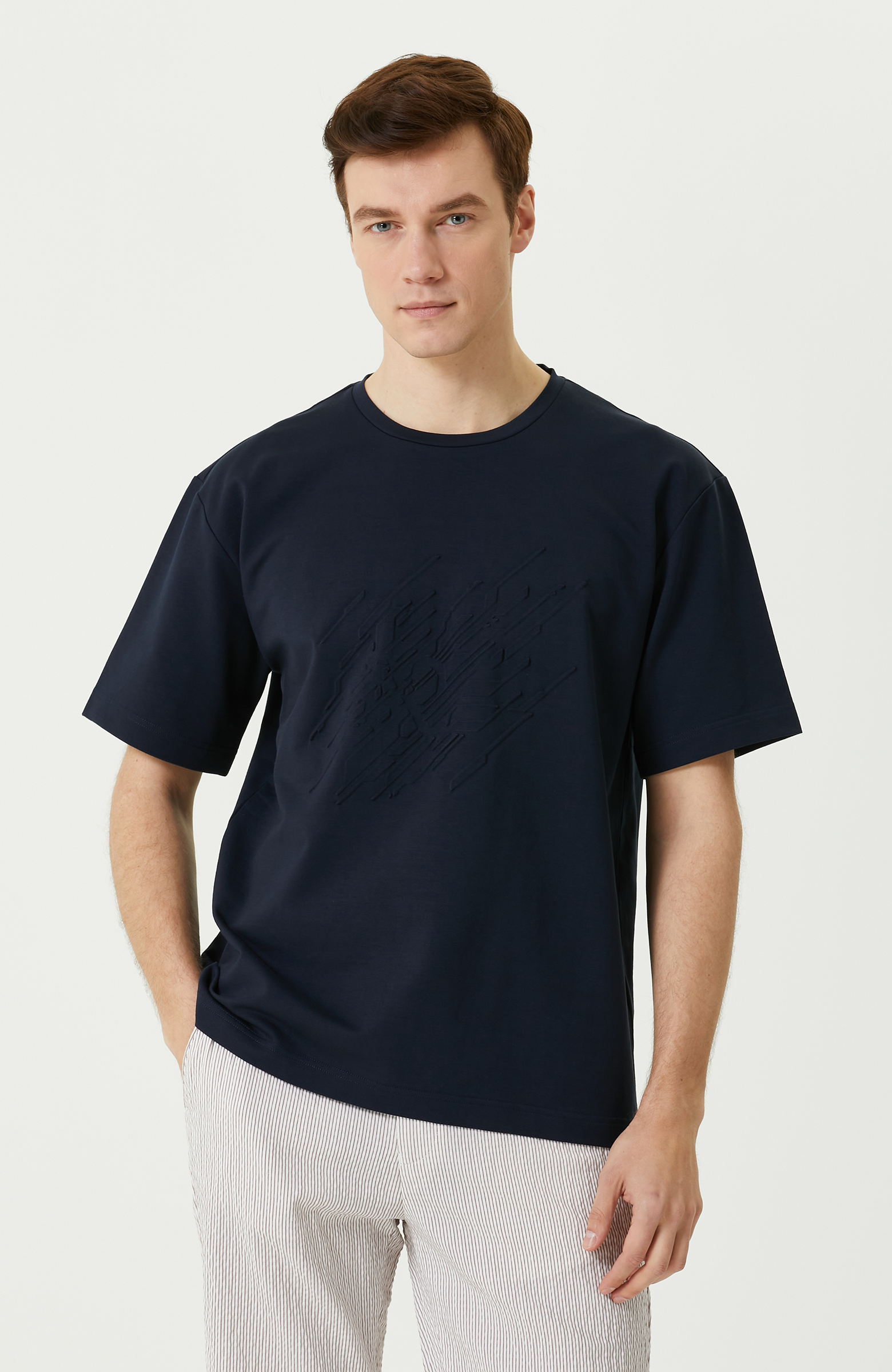 Comfort Fit Lacivert T-shirt