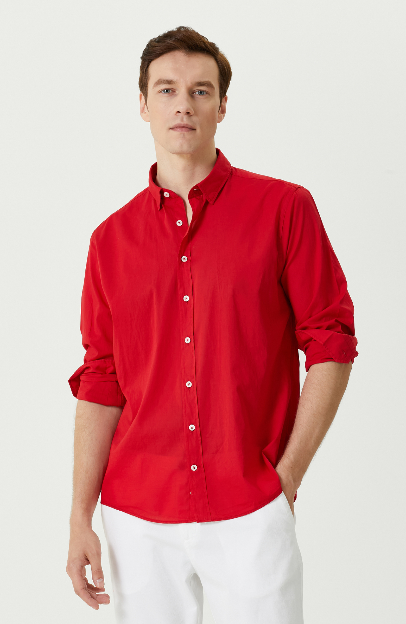 Comfort Fit Kırmızı Gömlek