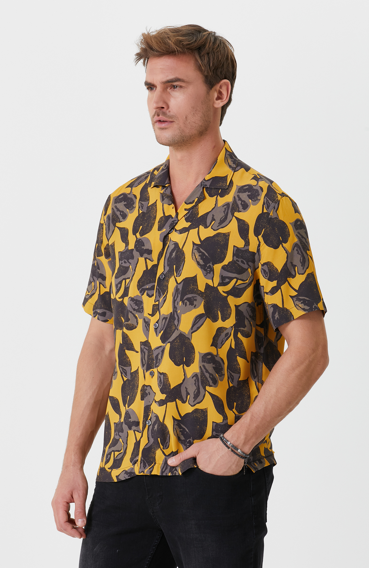 Comfort Fit Sarı Gömlek