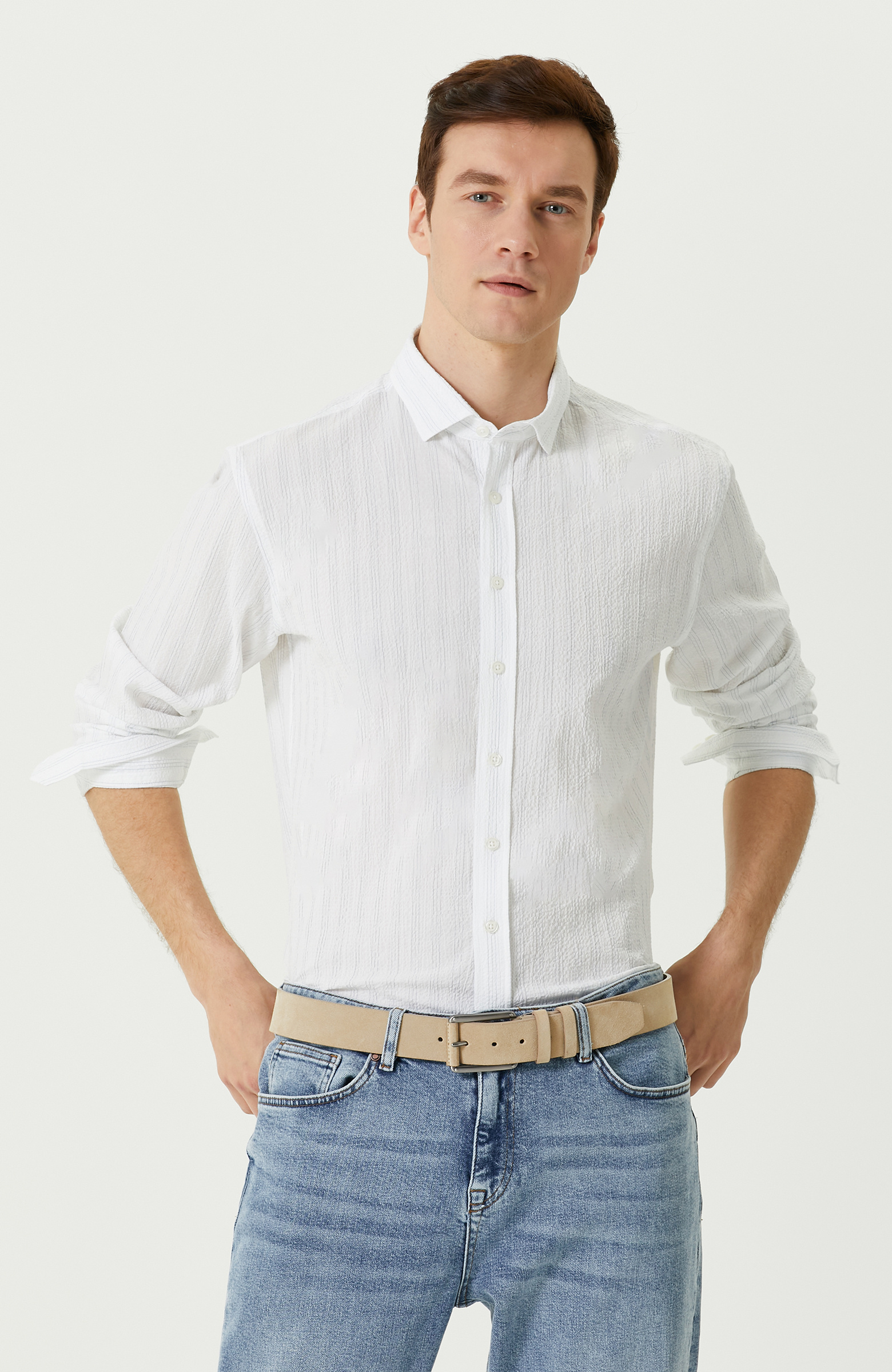 Slim Fit Beyaz Gömlek