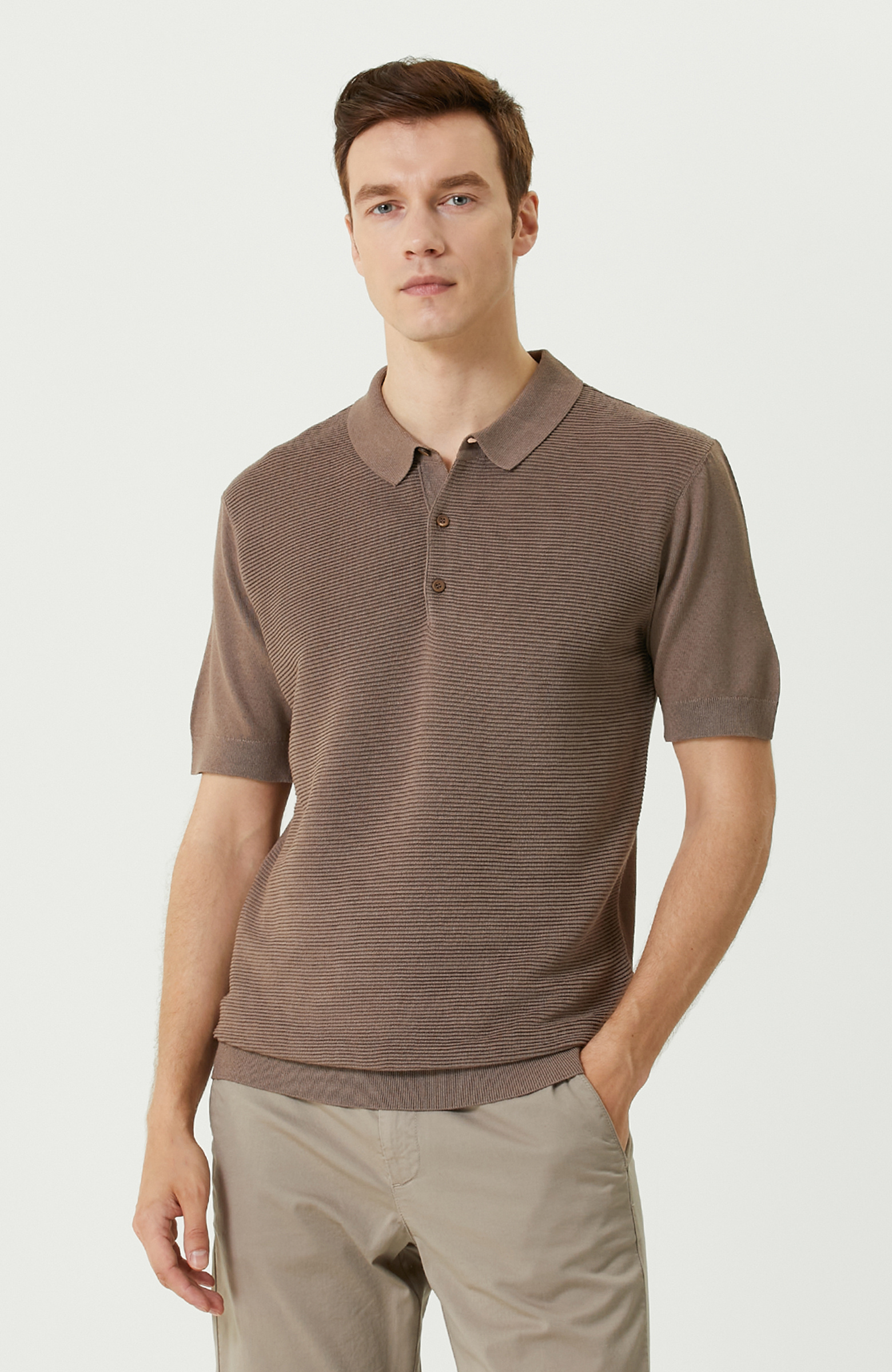 Açık Haki Polo Yaka T-shirt