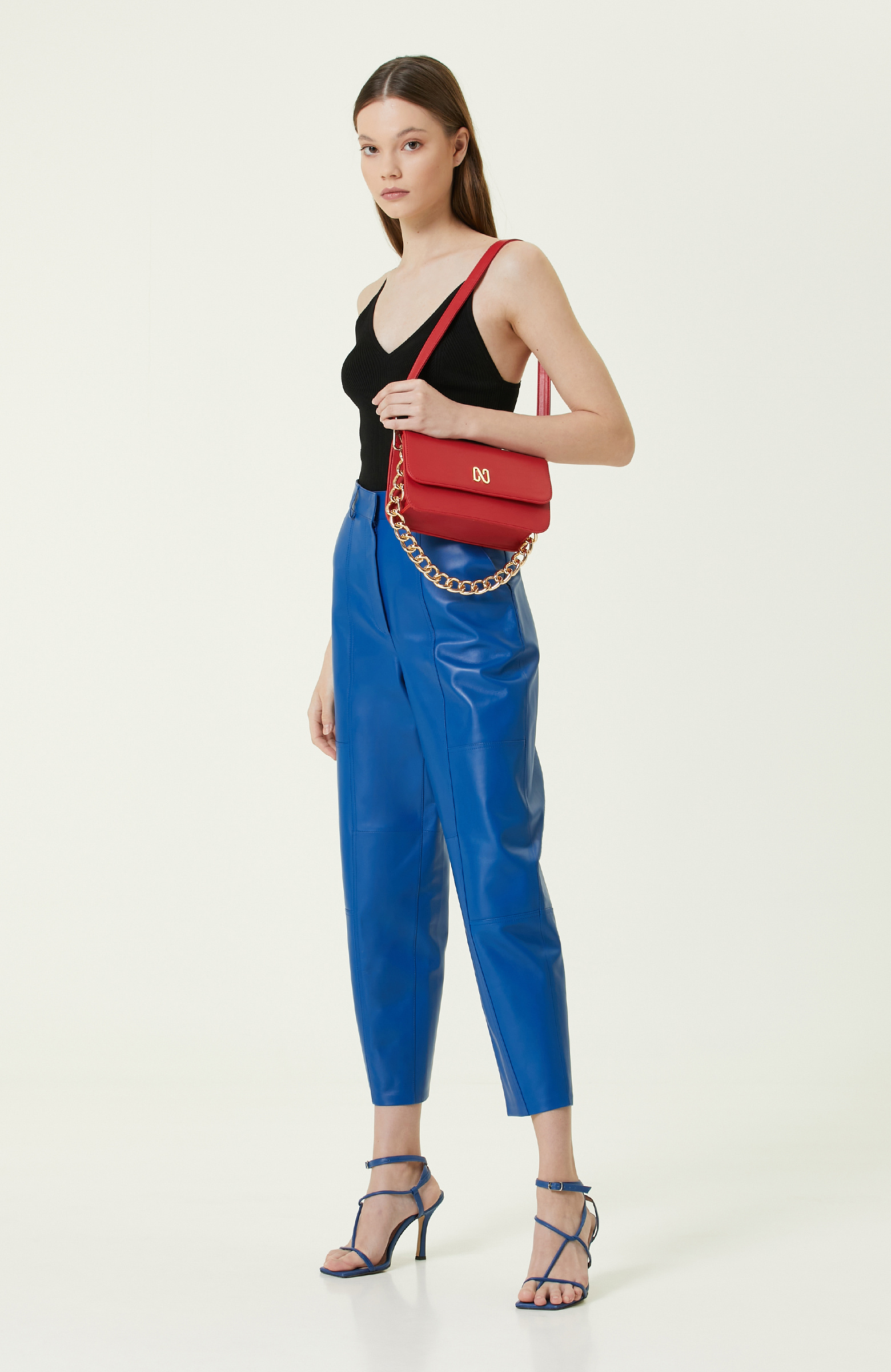 Regular Fit Saks Deri Pantolon Regular Fit Saks Deri Pantolon