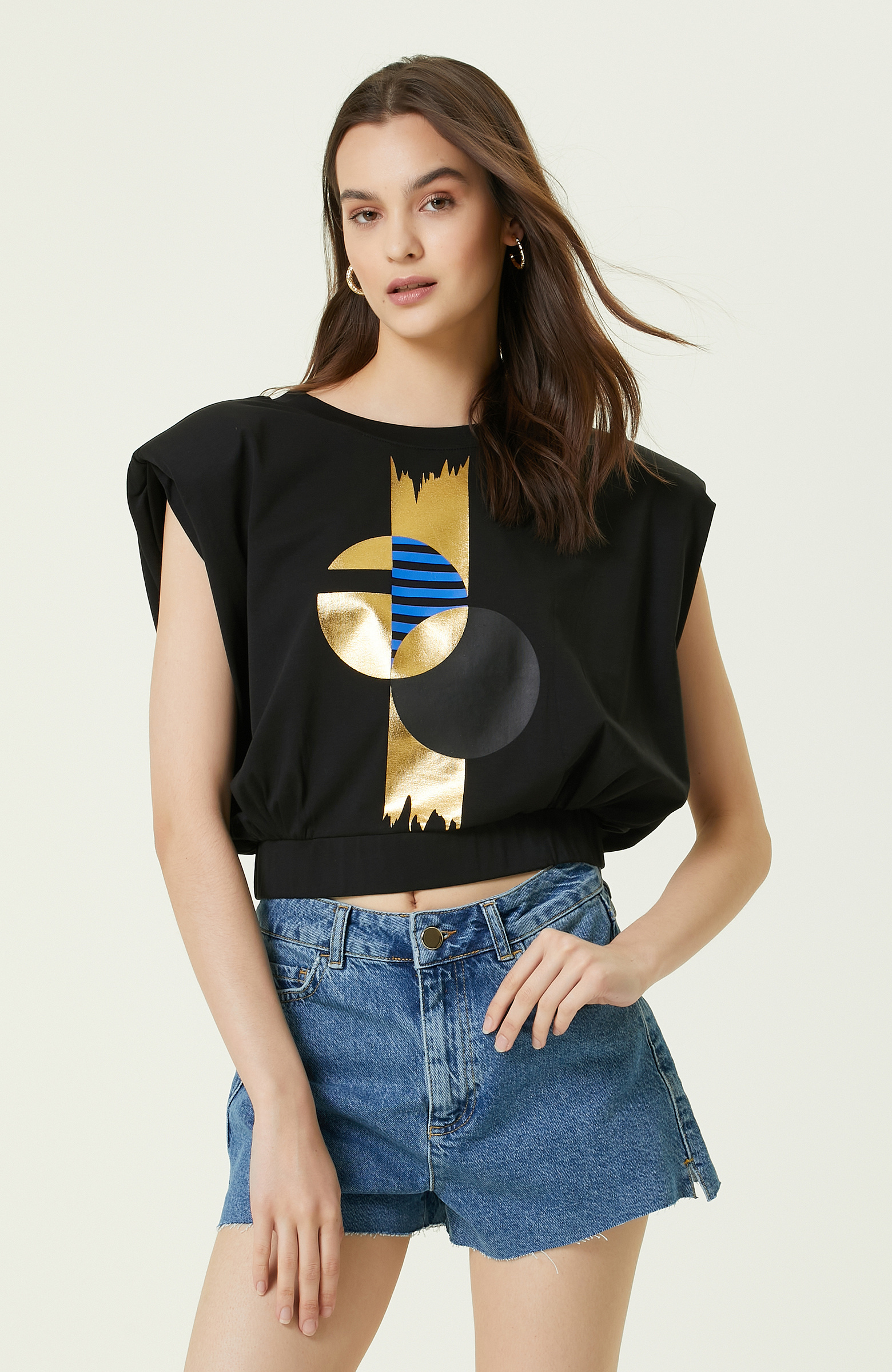 Siyah Baskılı T-shirt