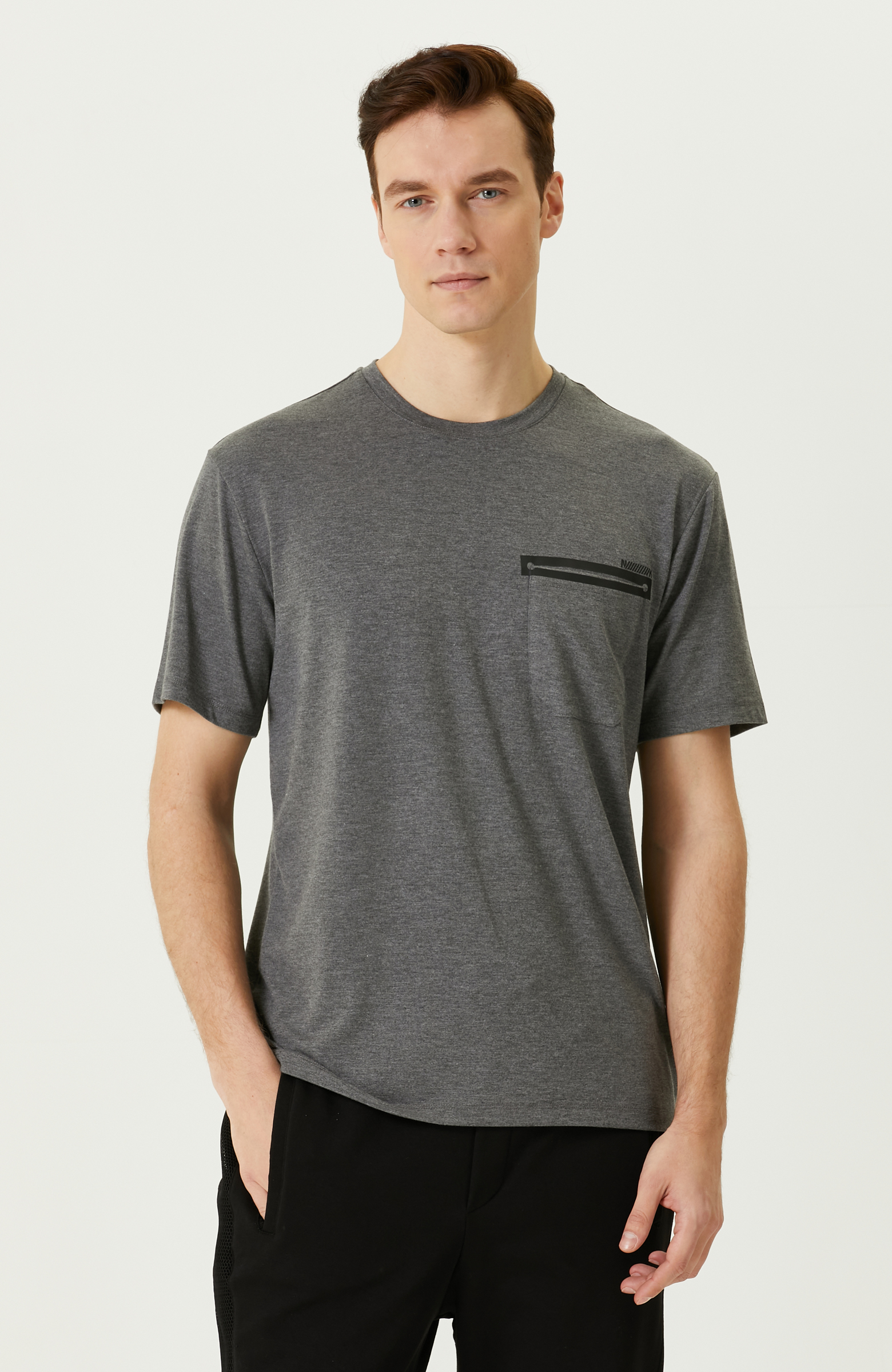 Slim Fit Antrasit Melanj T-shirt Slim Fit Antrasit Melanj T-shirt