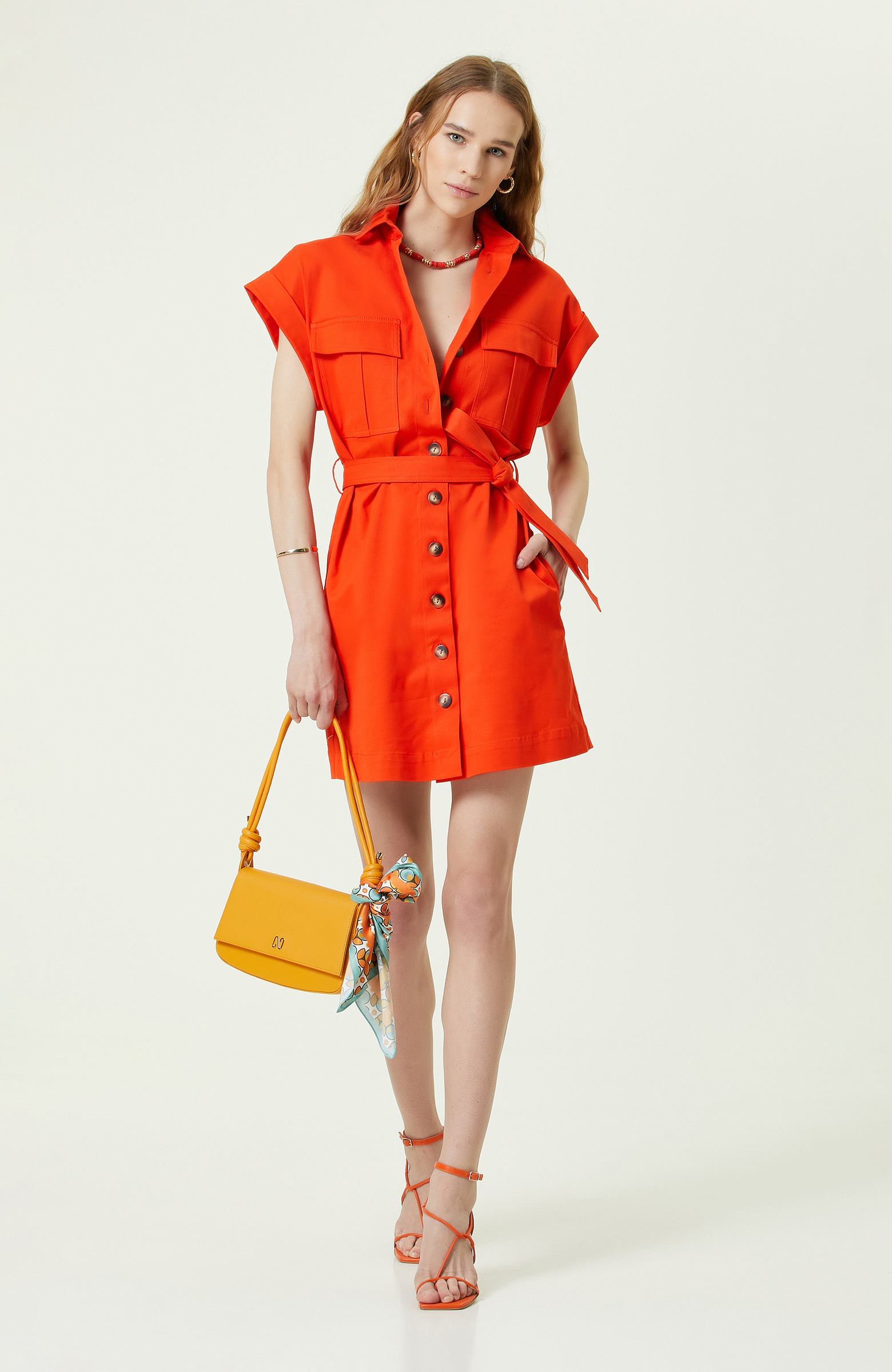 Nar Çiçeği Mini Elbise