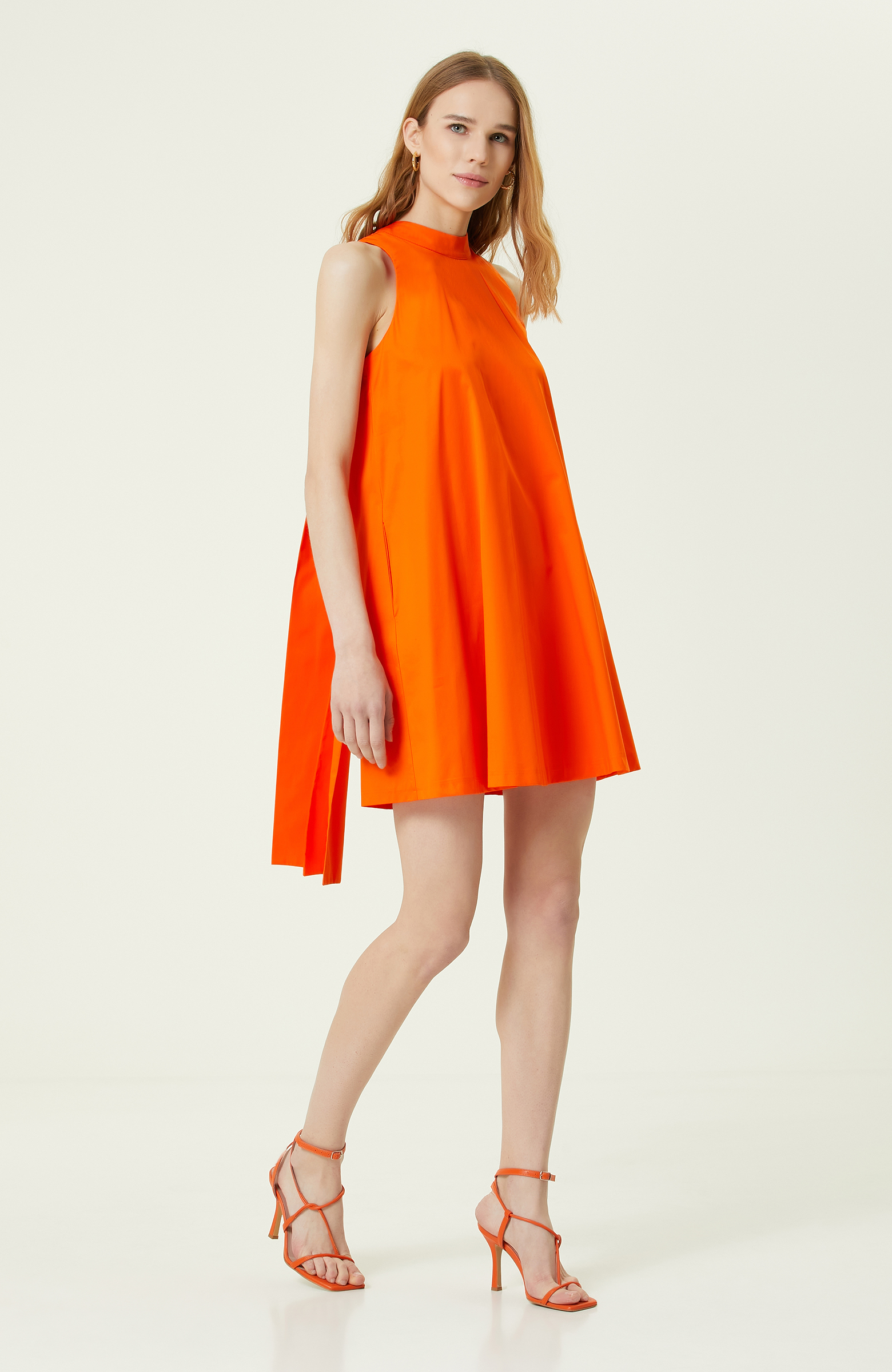 Turuncu Mini Elbise