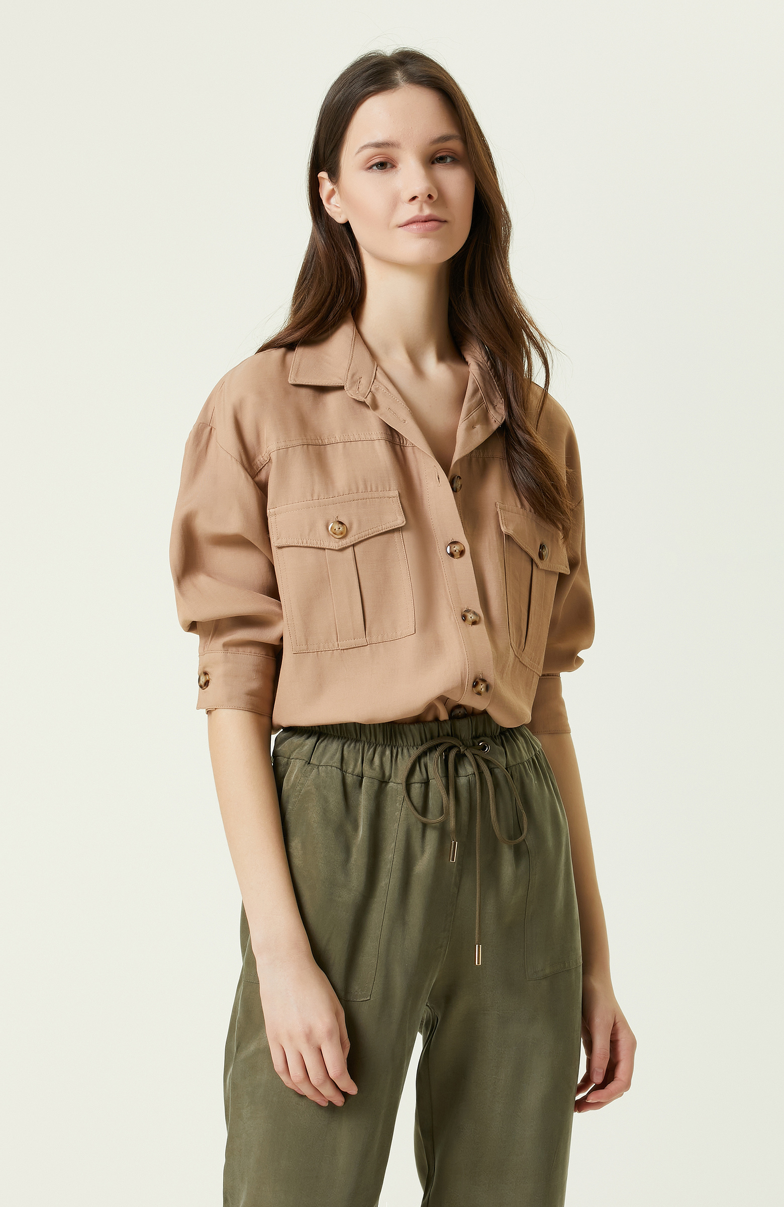 Regular Fit Camel Gömlek