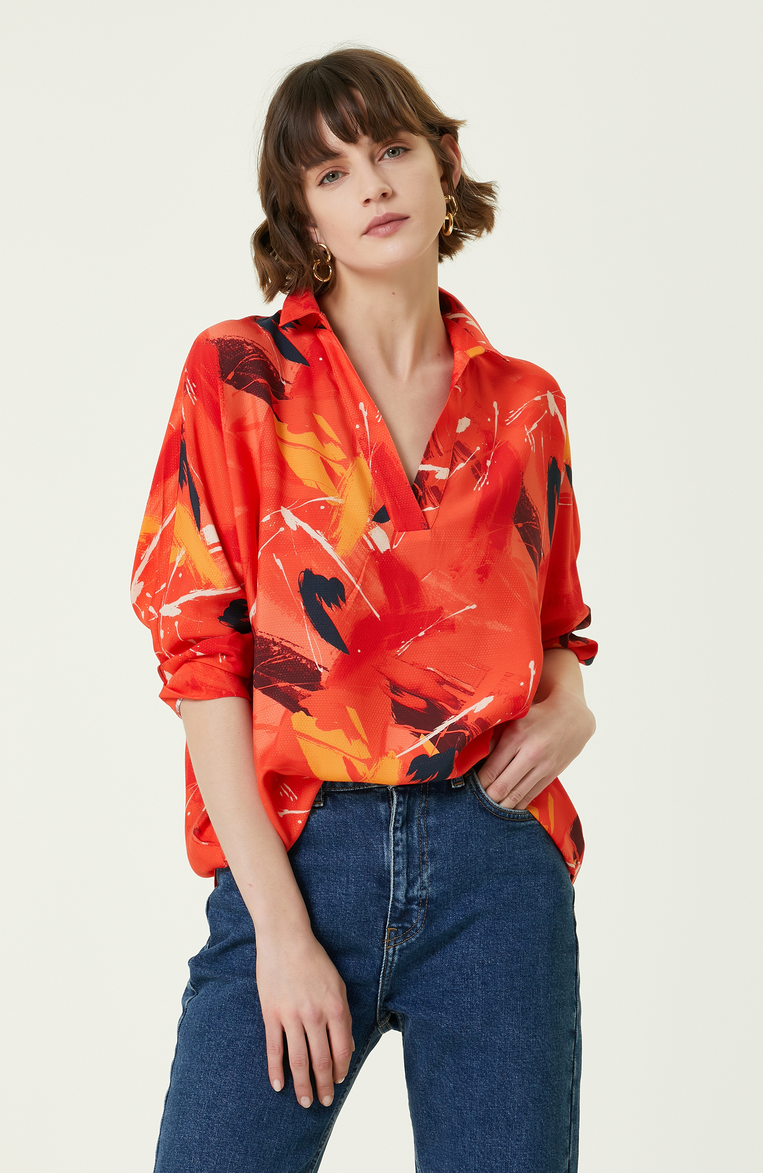 Regular Fit Nar Çiçeği Gömlek